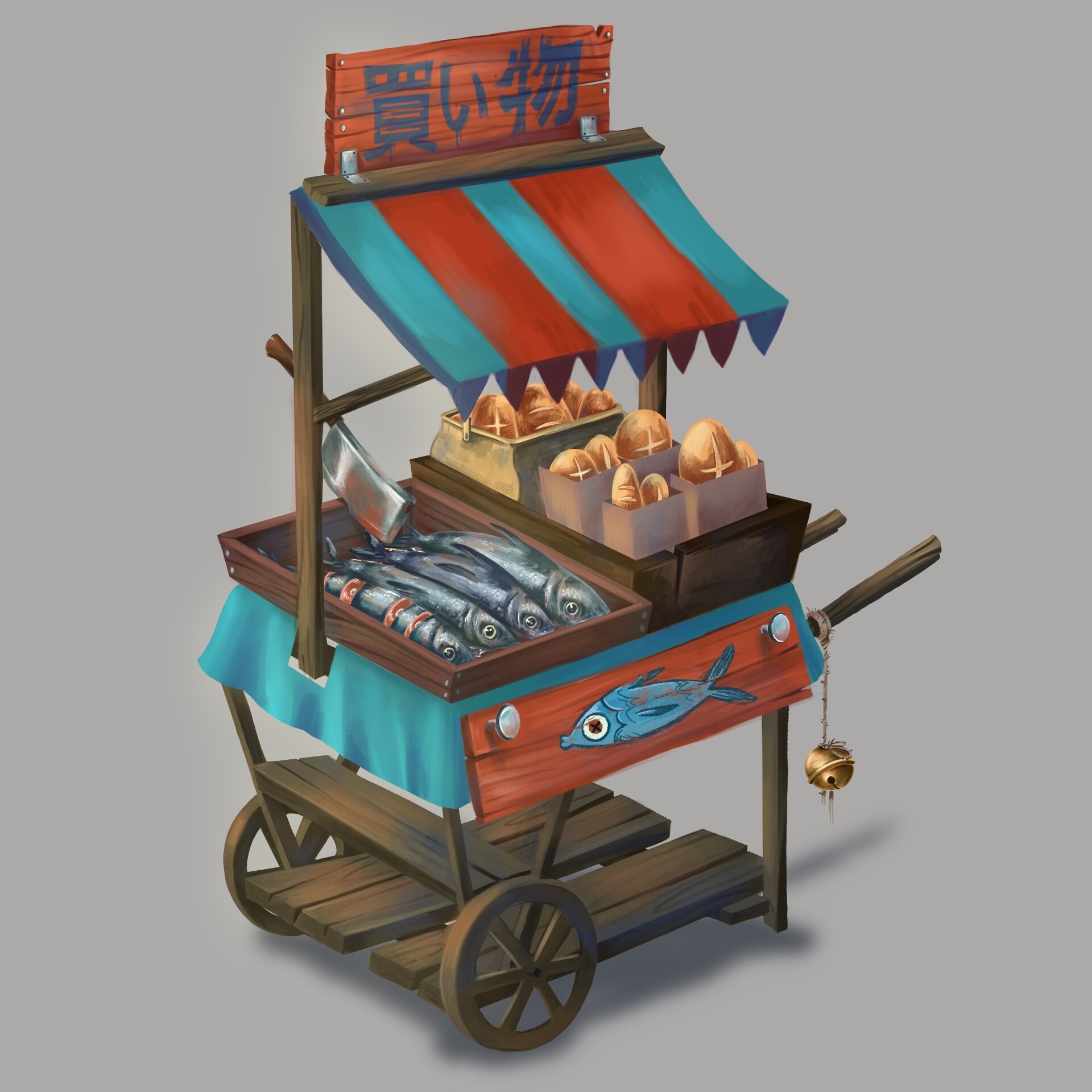 ArtStation - Fish and pastries stall