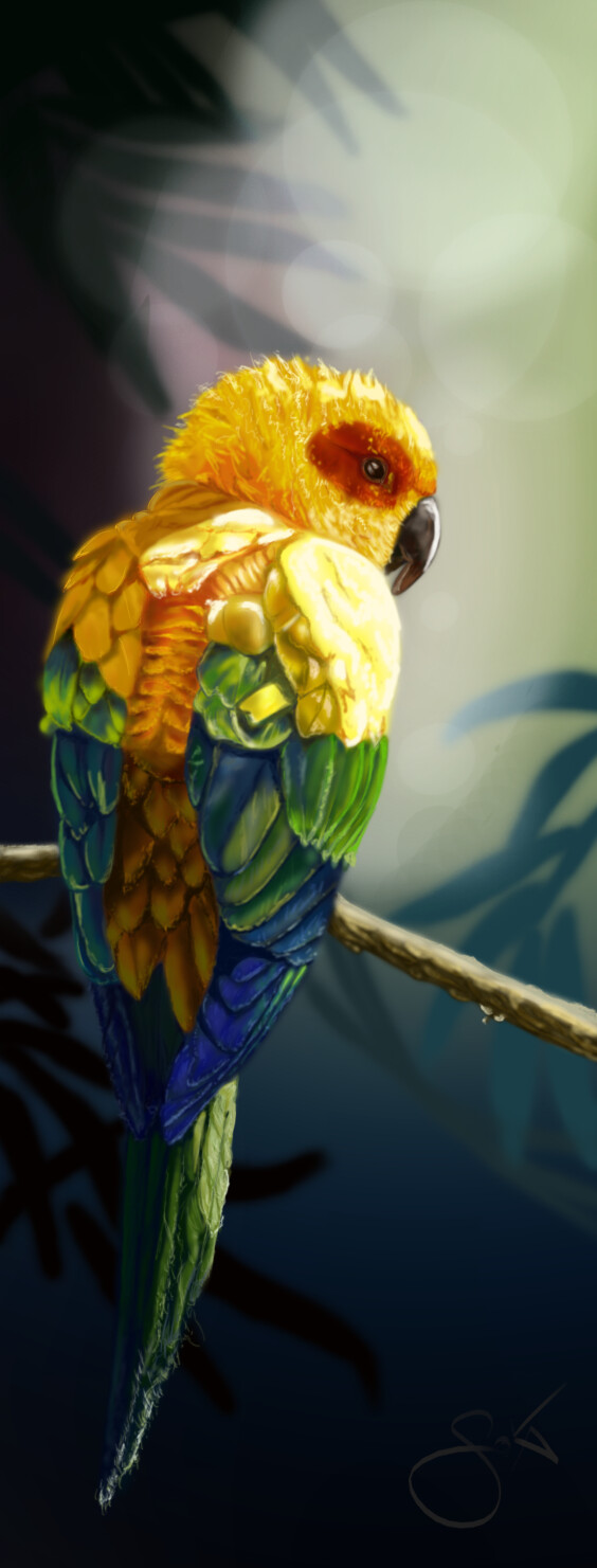 ArtStation - Parrot painting