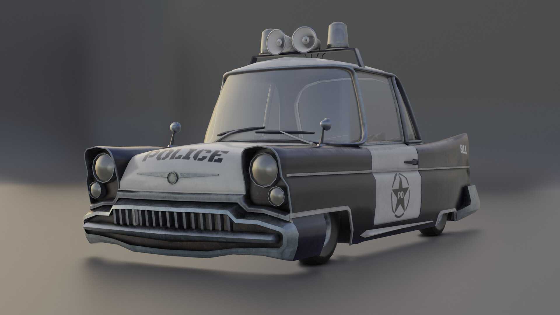 ArtStation - Low Poly Stylized Police Car