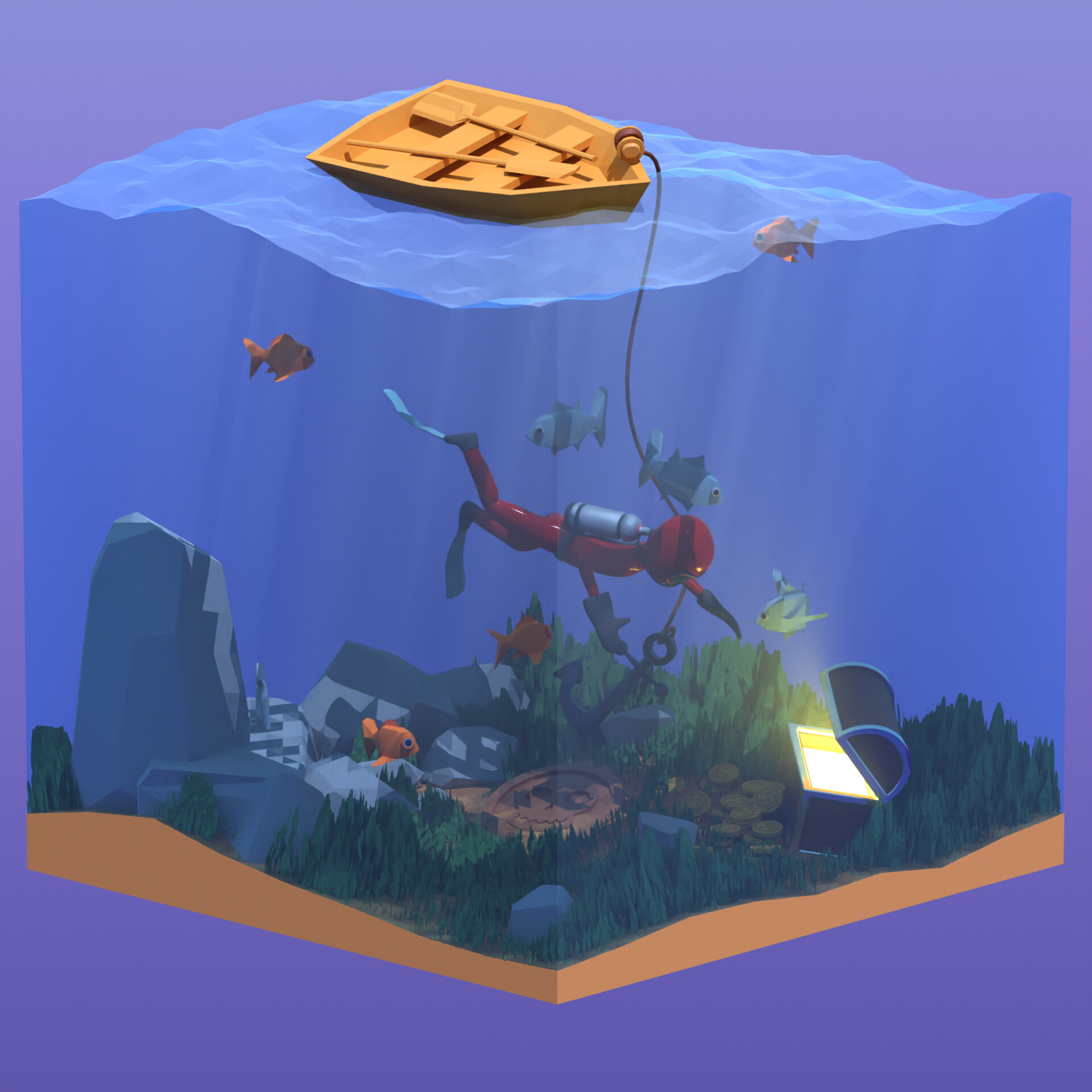ArtStation - Scuba diving diorama