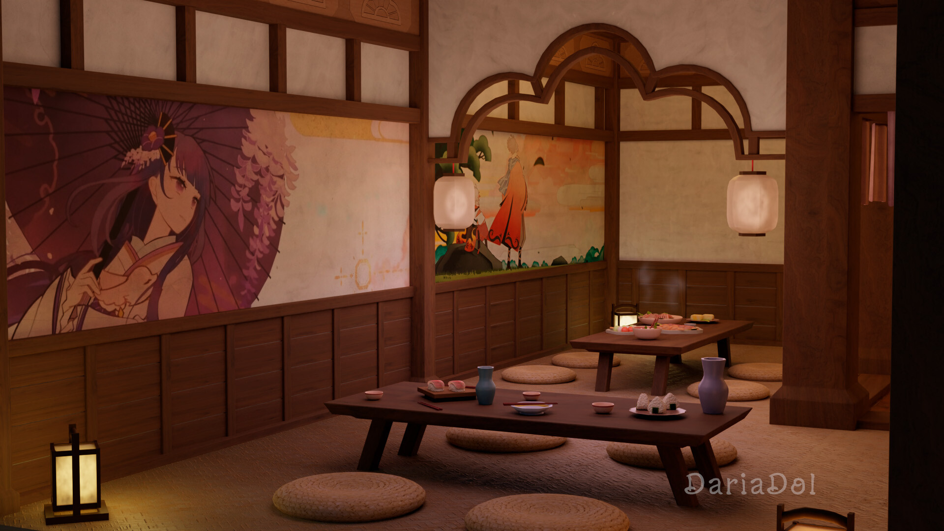 Inazuma restaurant fan art 3d from Genshin Impact by DariaDol — ProUser.Me