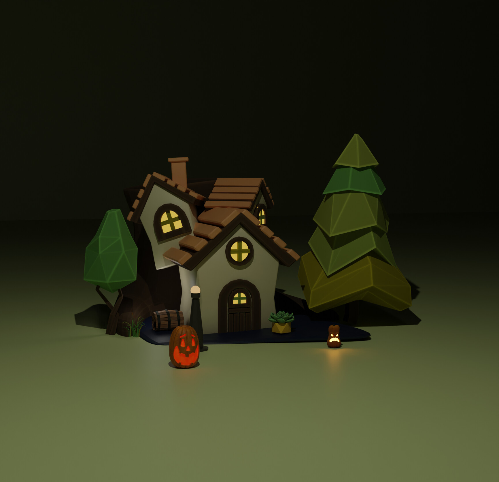 ArtStation - A Low Poly Tree House