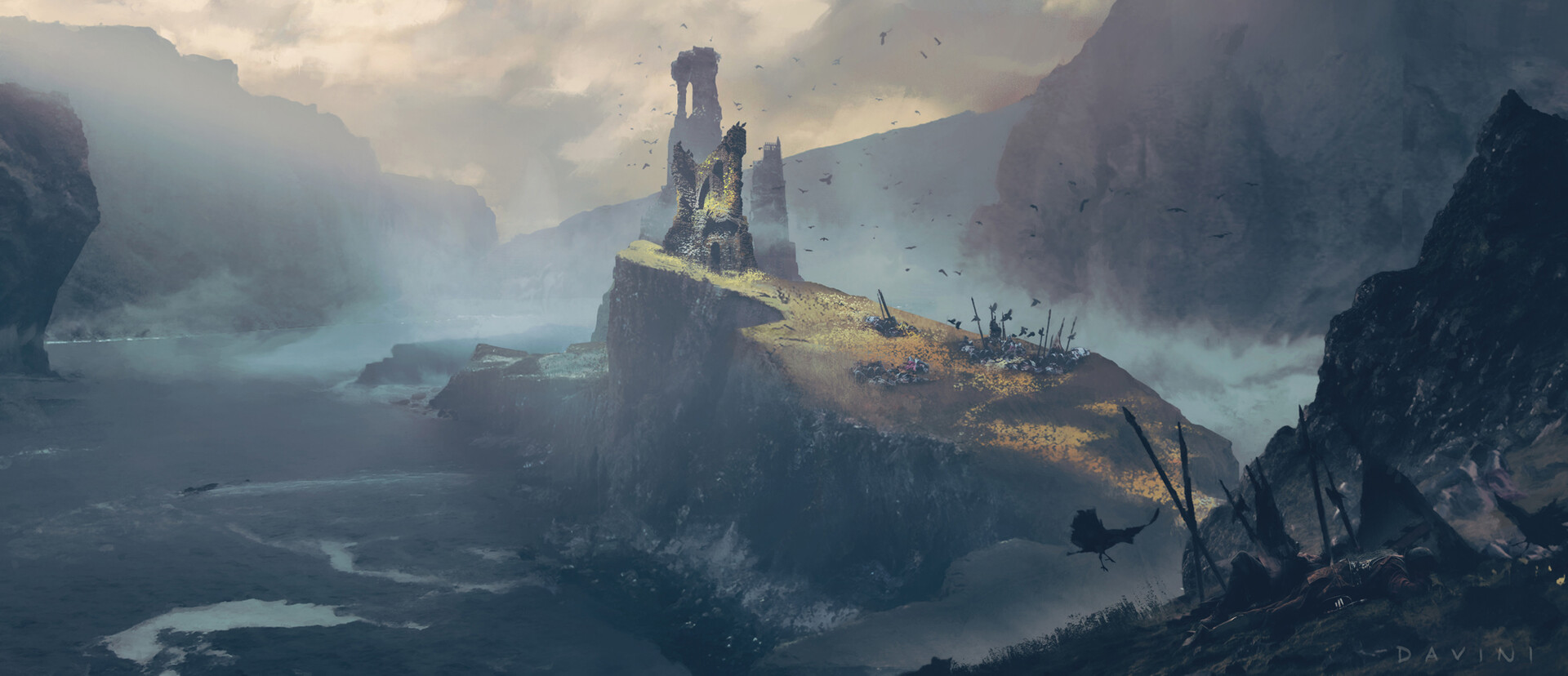 ArtStation - Cliffside ruins