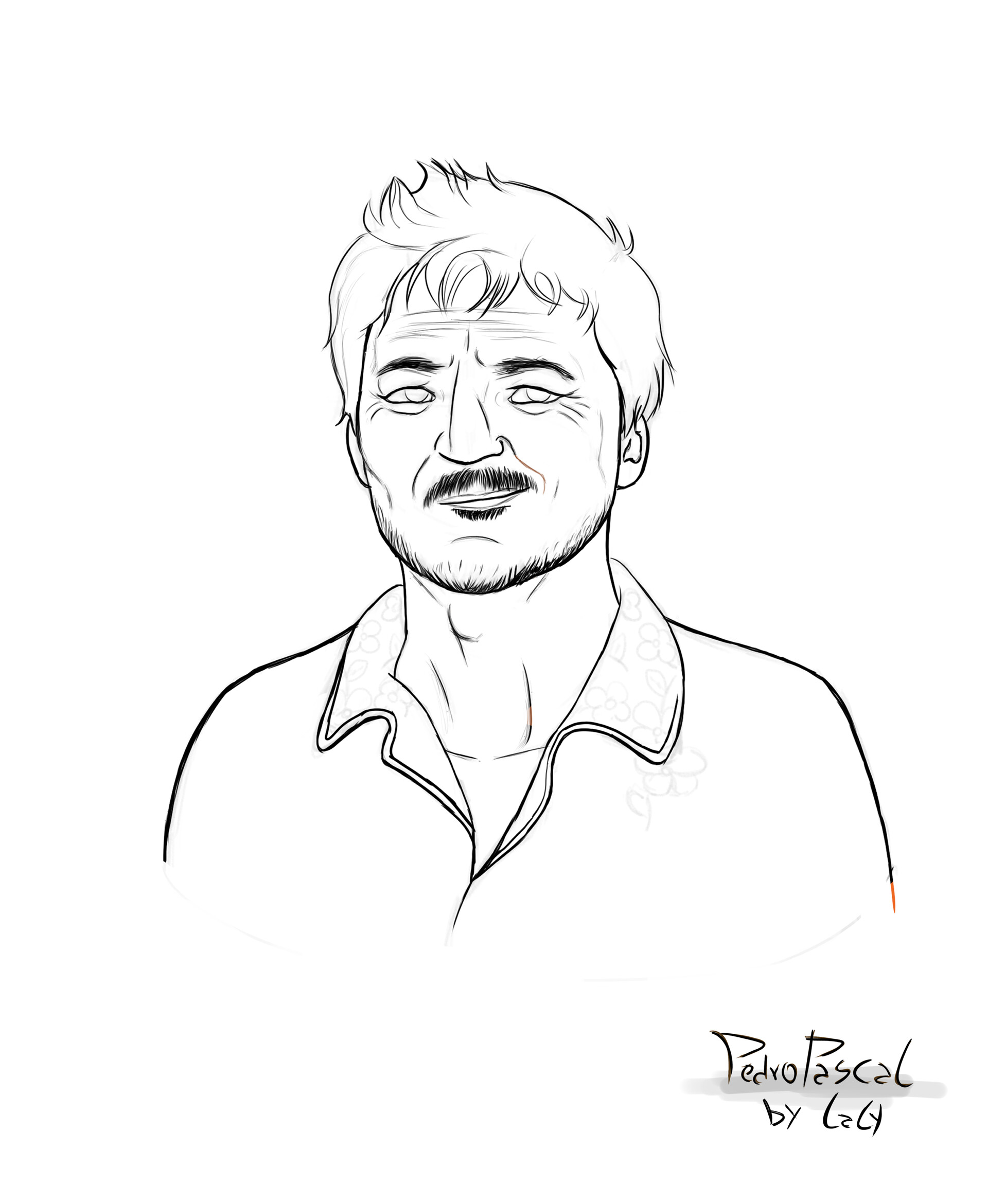 pedro pascal coloring pages