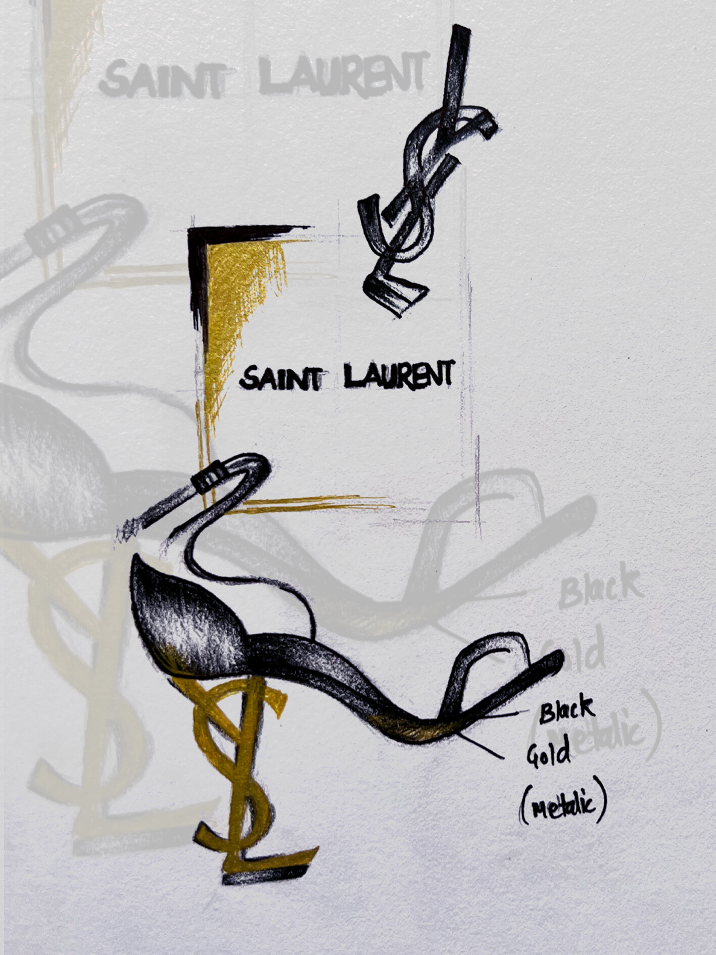 how to draw ysl logo
