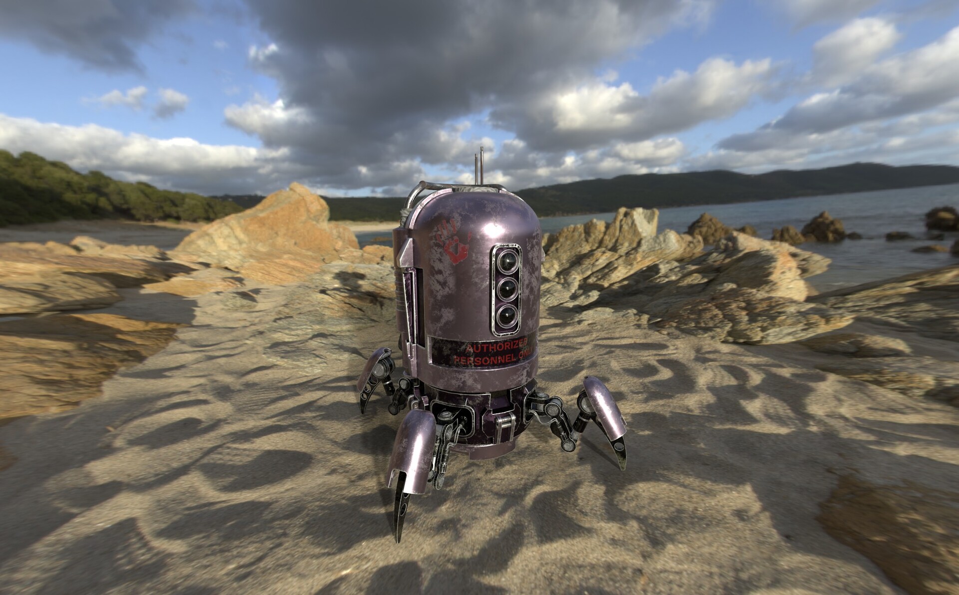 ArtStation - Spider-Bot texturing