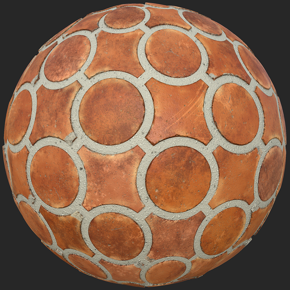 TextureCan - Circular Orange Terracotta Tiles
