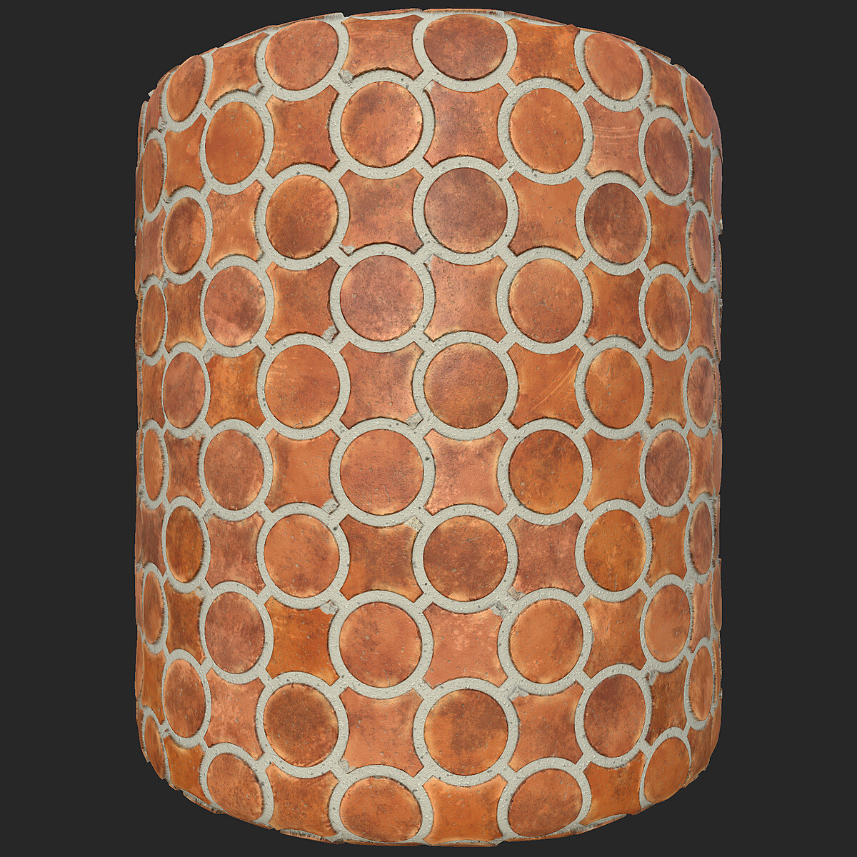 TextureCan - Circular Orange Terracotta Tiles
