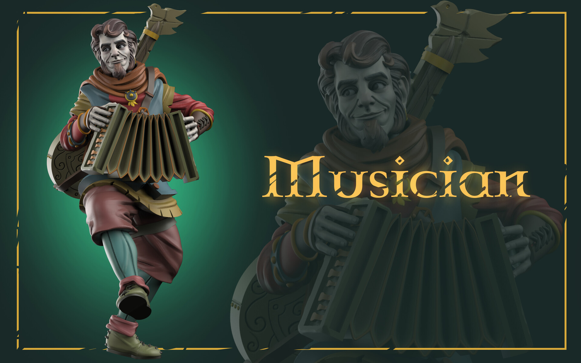 ArtStation - Musician DnD miniature
