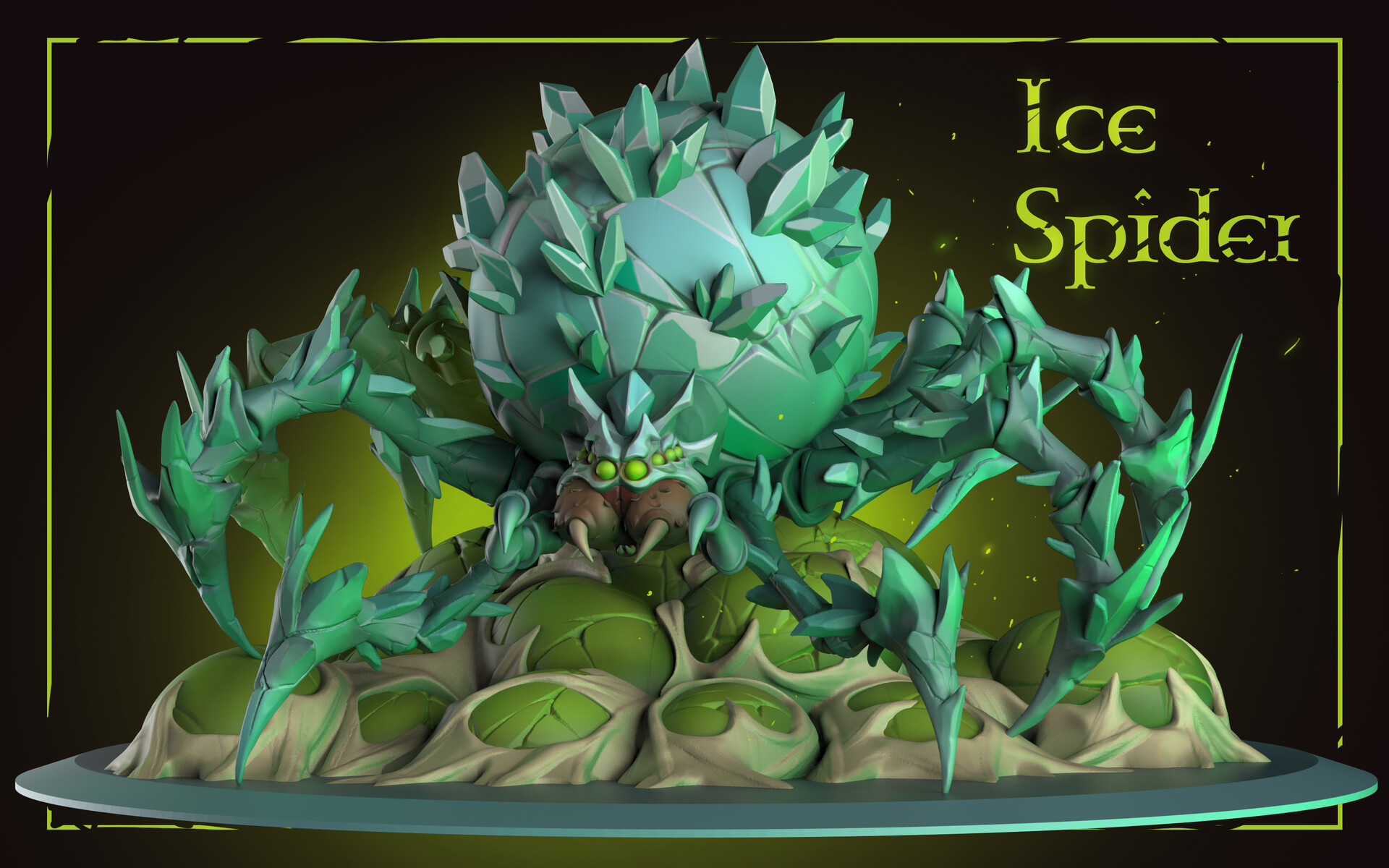 Artstation Ice Spider Miniature For Dnd Boardgame Set