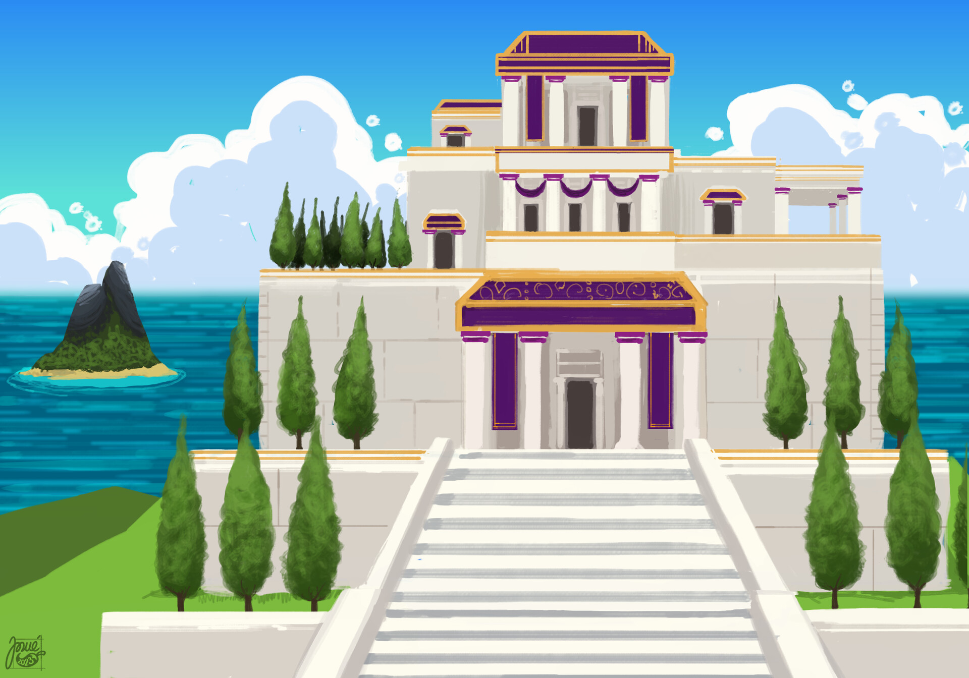 ArtStation - [concept art] Palace of Atlantis (emerged)