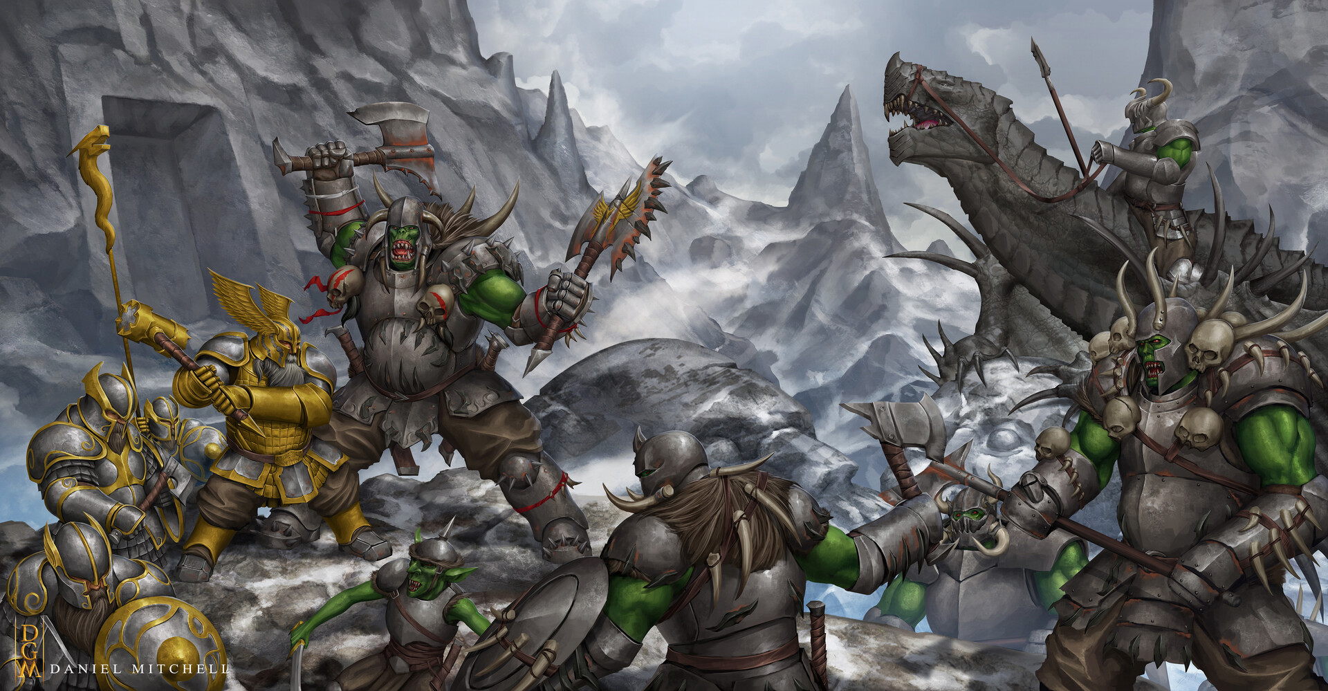 ArtStation - Orcs vs Dwarves Battle