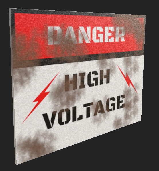 ArtStation - High Voltage Warning Sign Texture