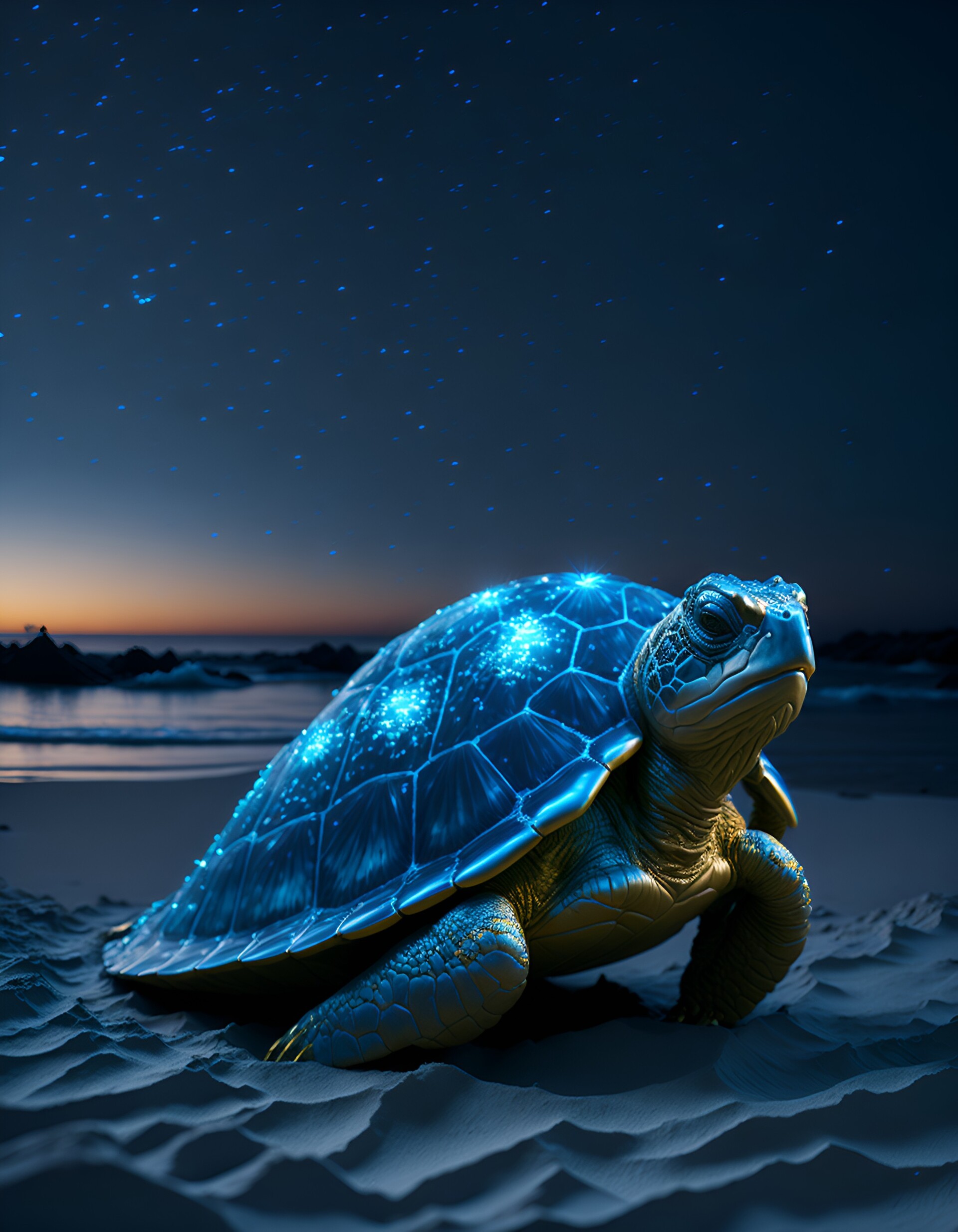 ArtStation - Sea Turtle at Night