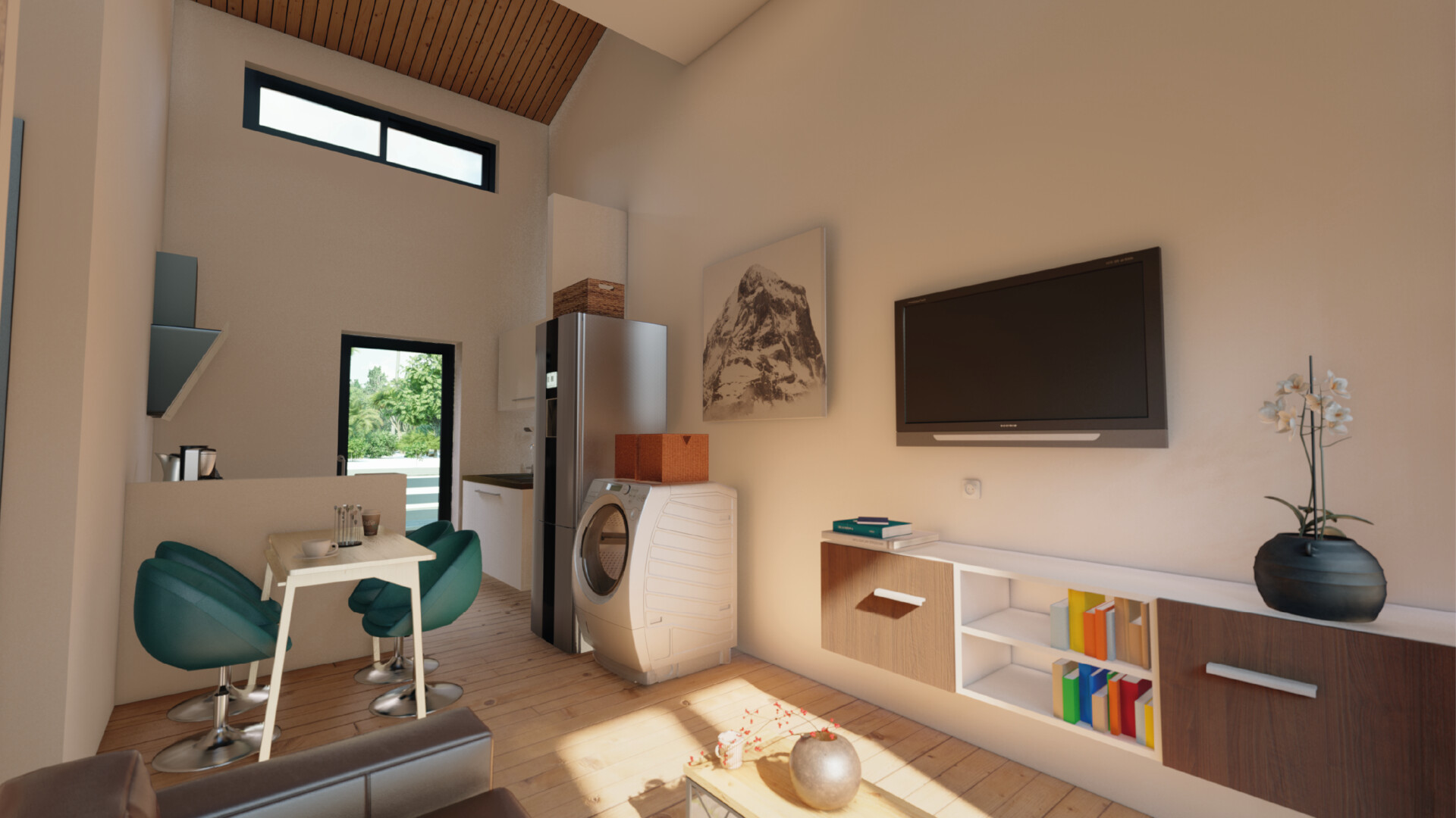 ArtStation - 1-INTERIOR RENDERS OF 3D PRINTING HOUSE - SINGLE STORY HOUSE