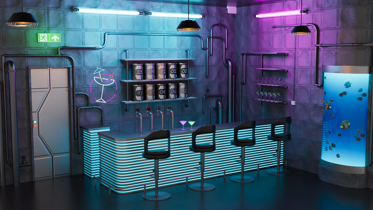 ArtStation - Bar futuriste