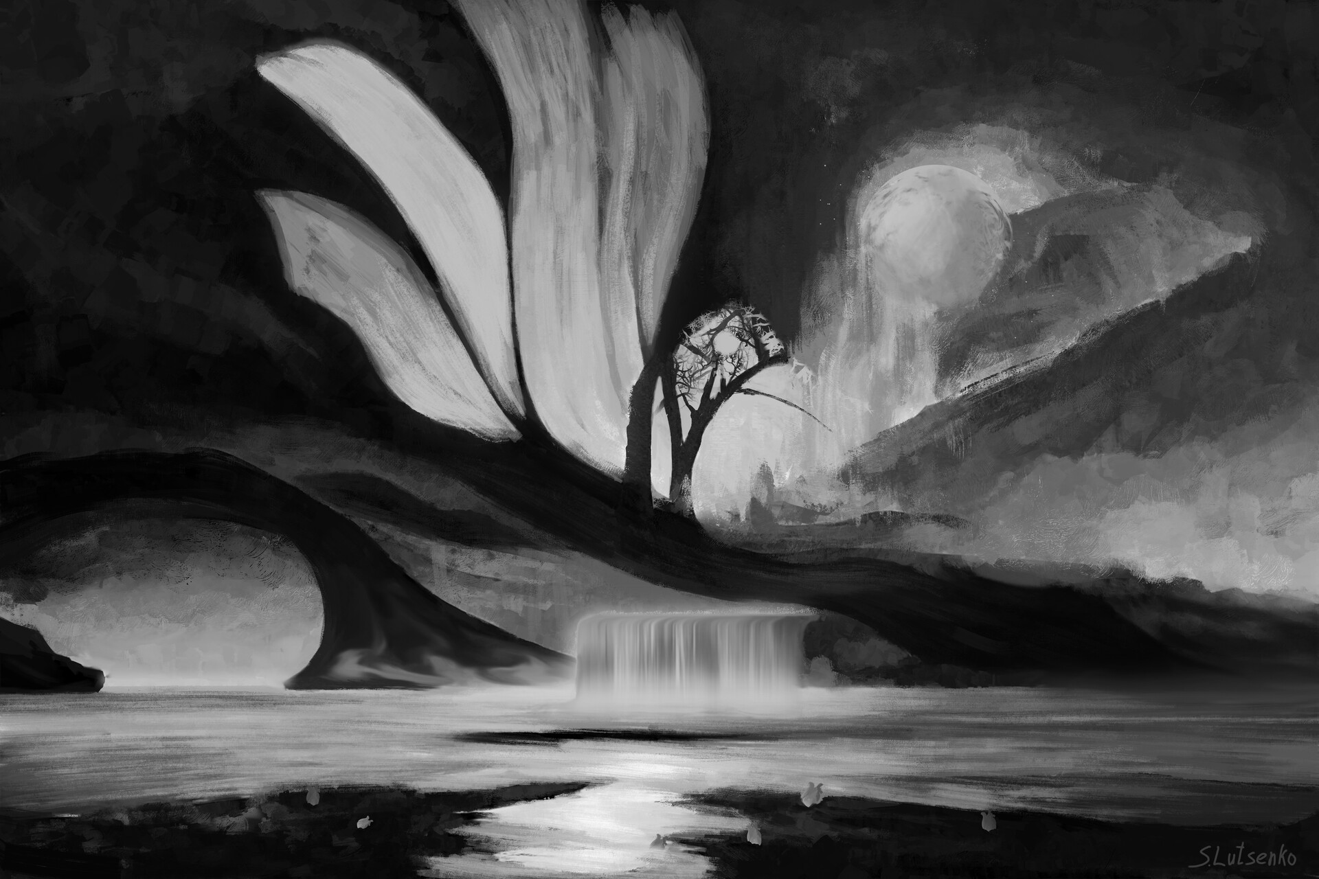 how to draw melting moon