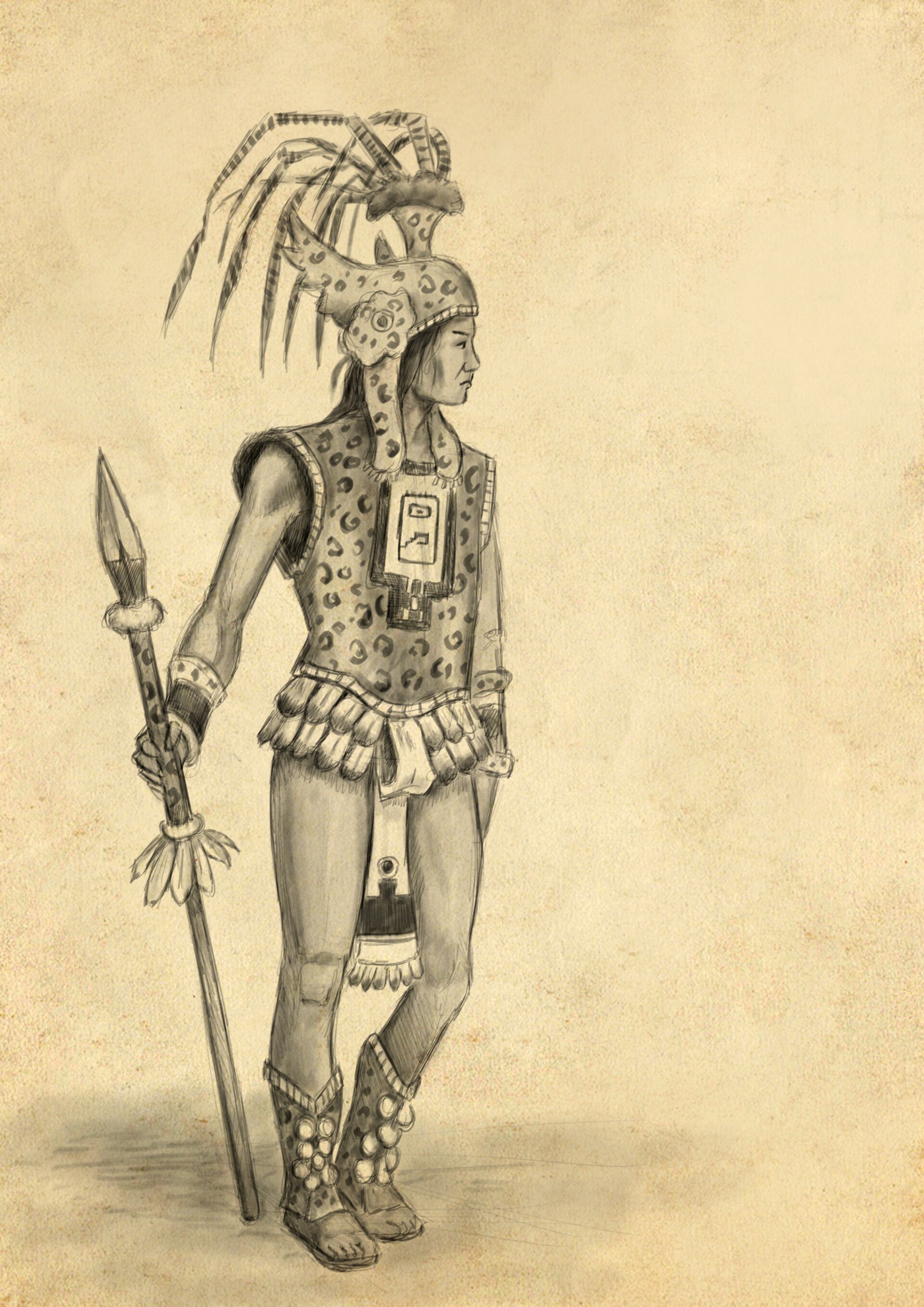 Mayan Warrior Drawing