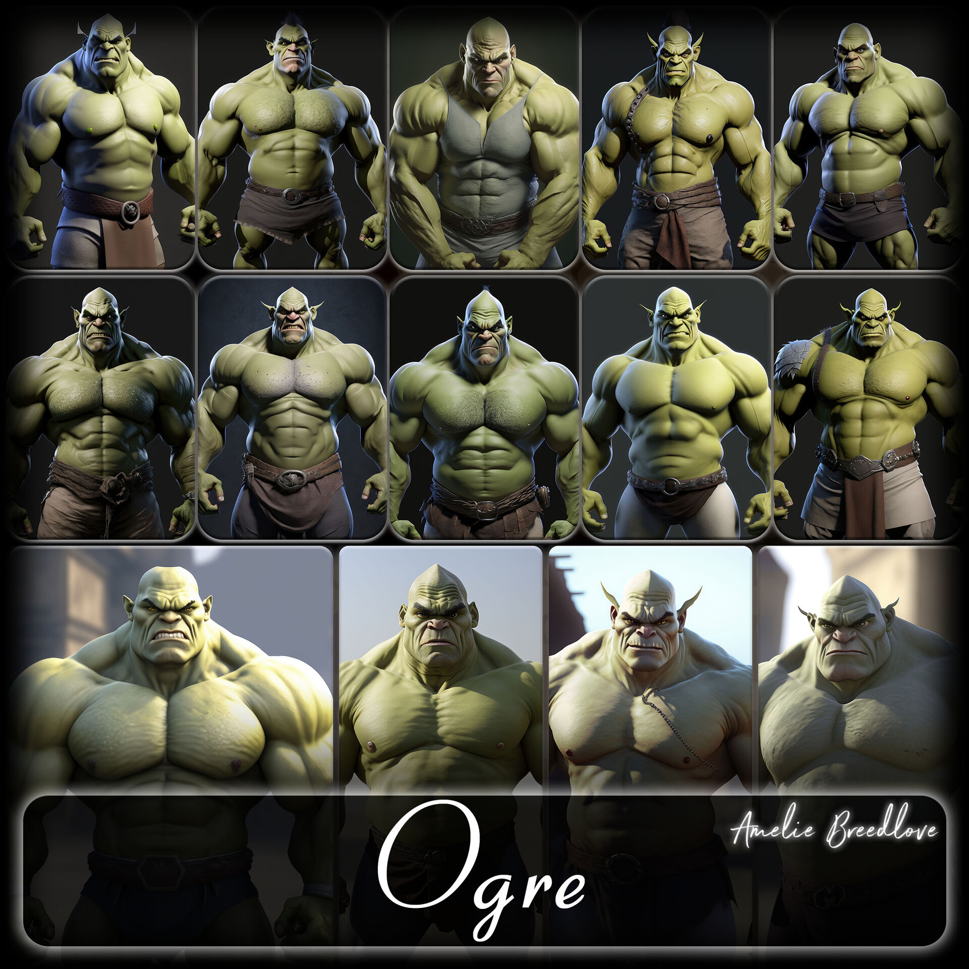 Amelie Breedlove - 100 Ogre Reference Pack | 8K | v.6