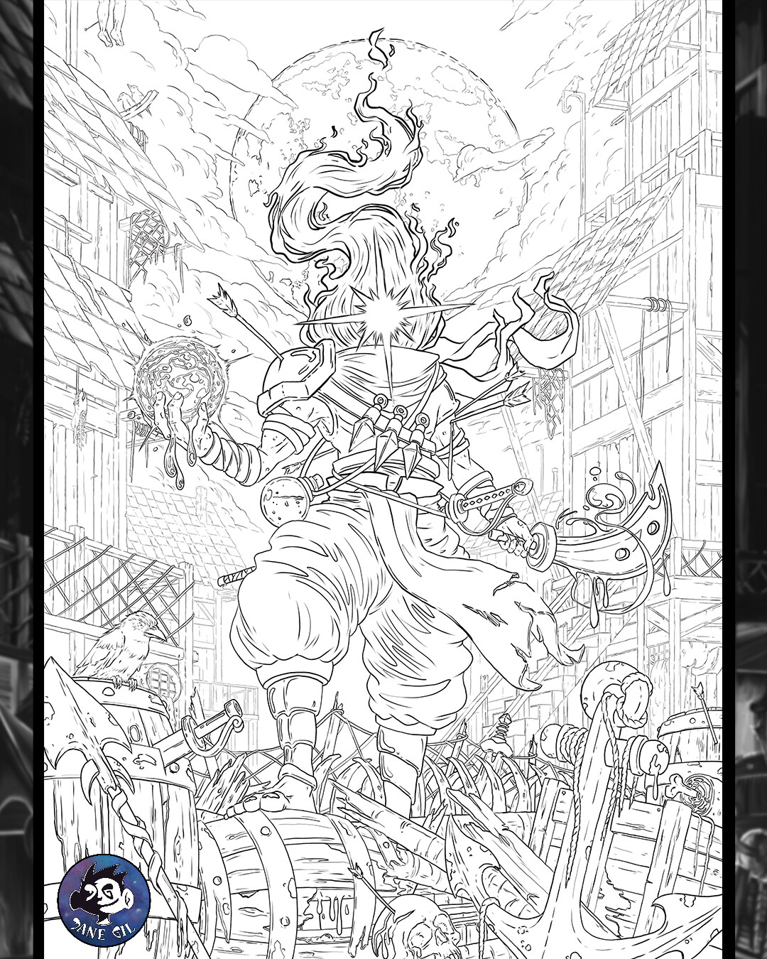 dead cells coloring pages