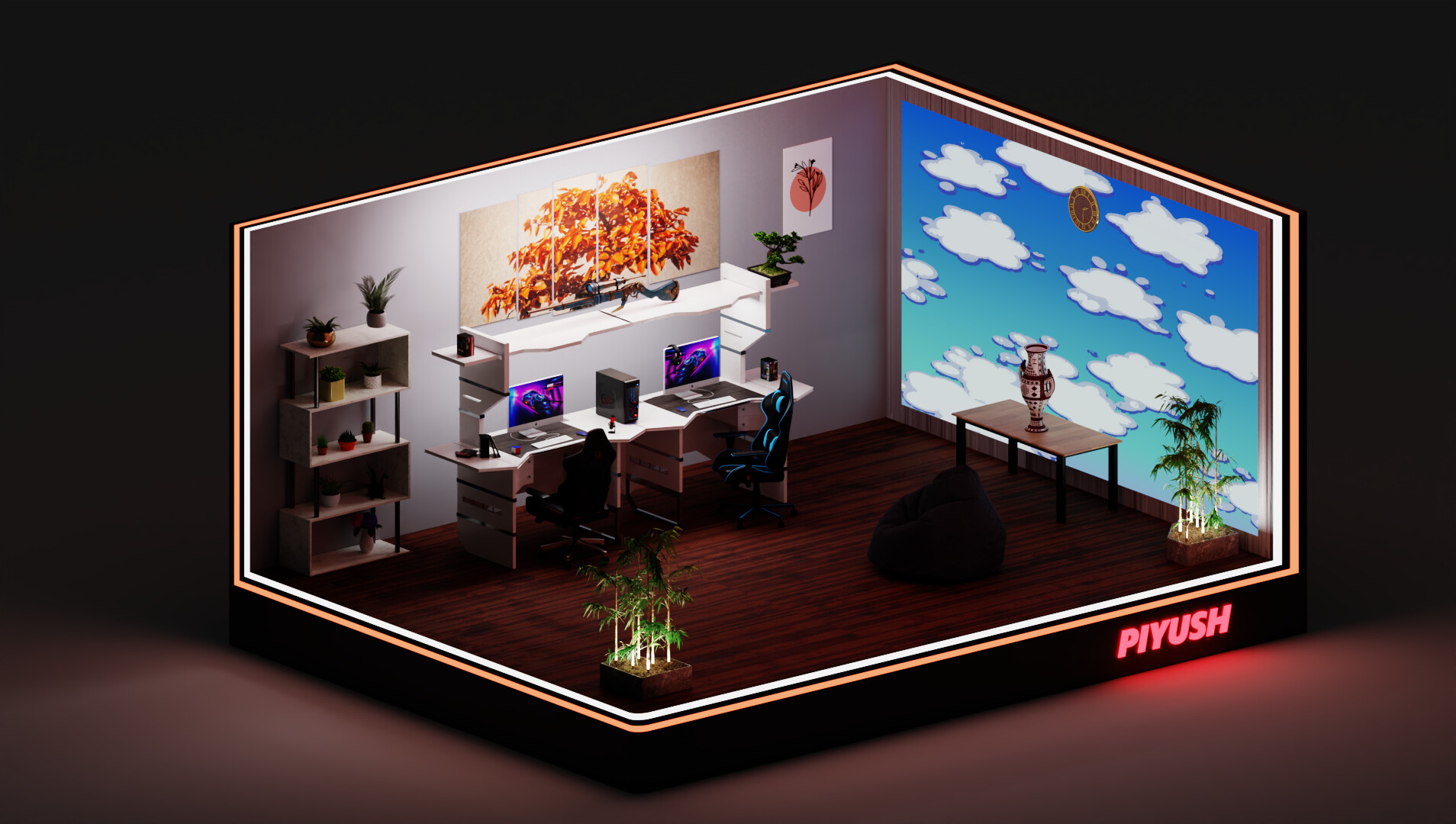 Tech Models - Isometric Gamingroom