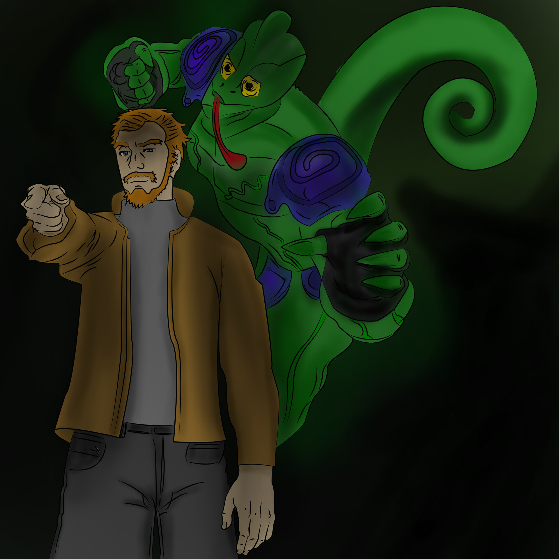 ArtStation - Bob with Chameleon stand (Jojo's Bizarre Adventure)