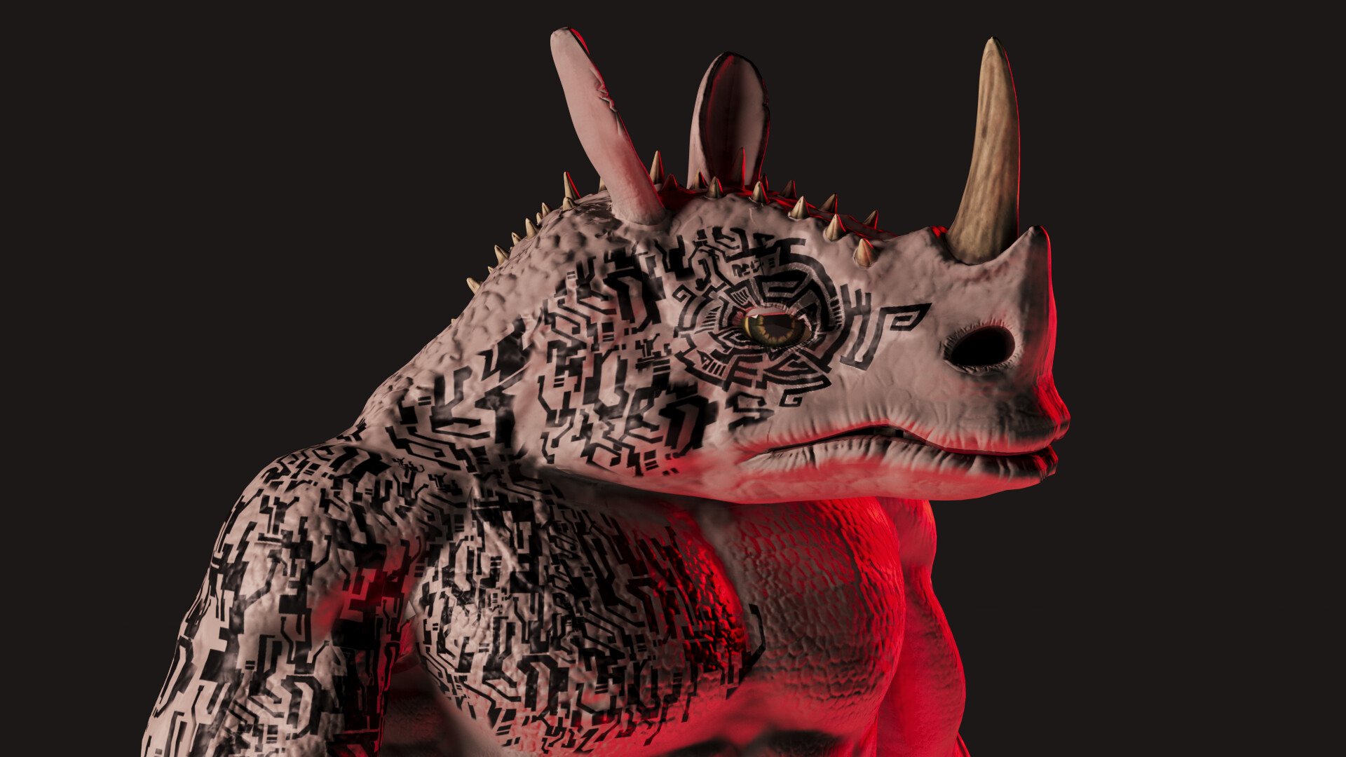 ArtStation - Humanoid Rhinoceros in Cybergoth style