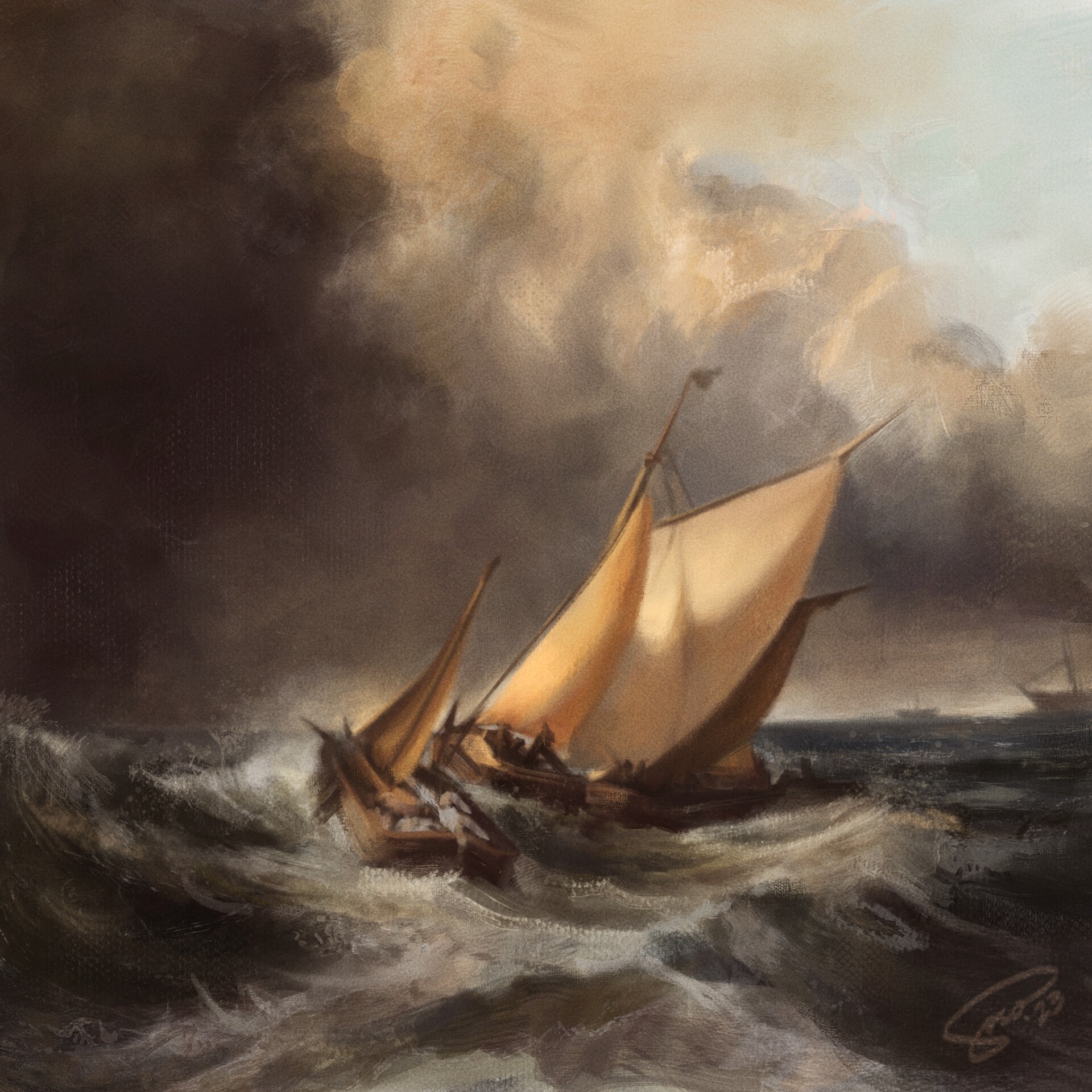 ArtStation - J.M.W Turner painting study.
