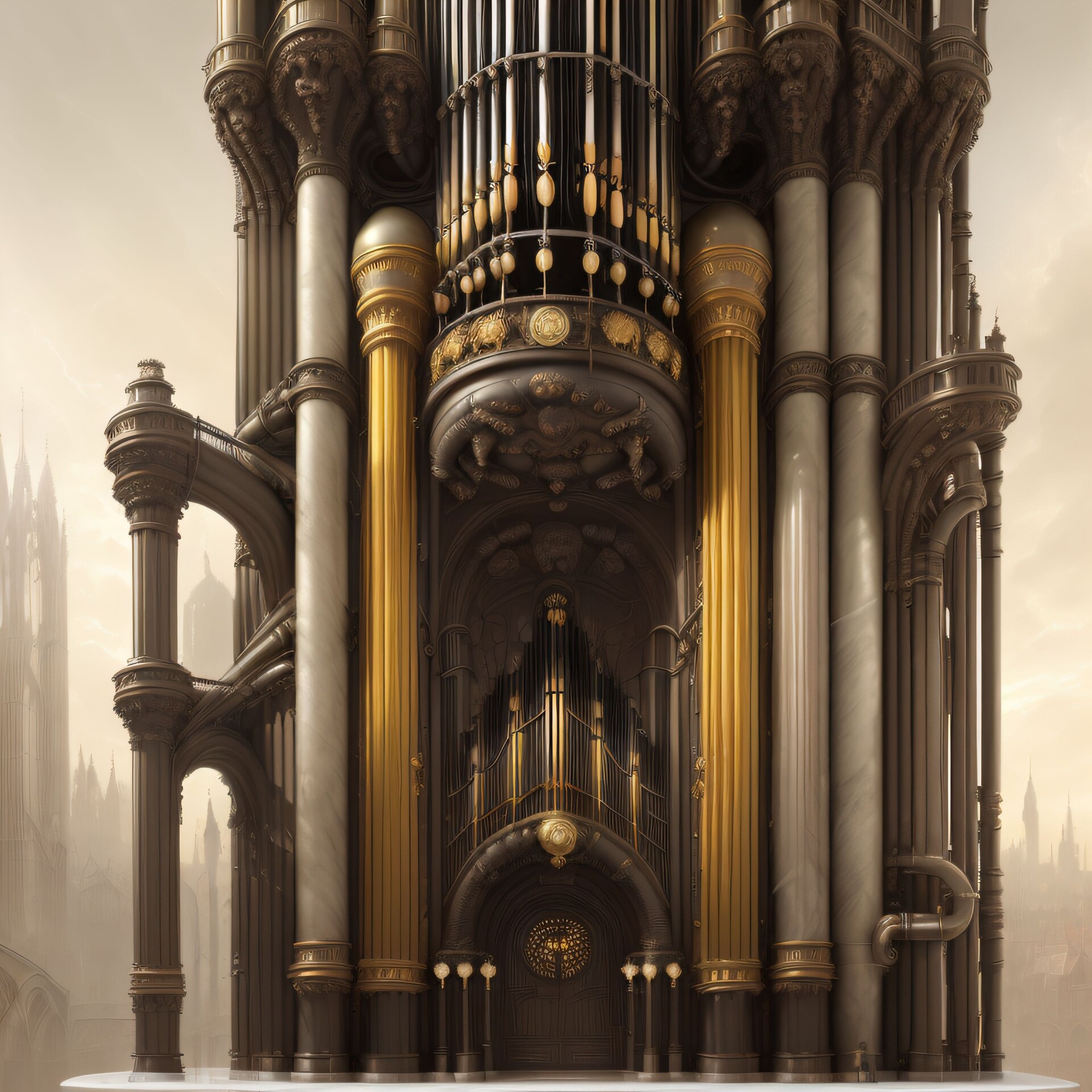 ArtStation - [AI] Giant gothic revival pipe organ by Thomas Cole and ...