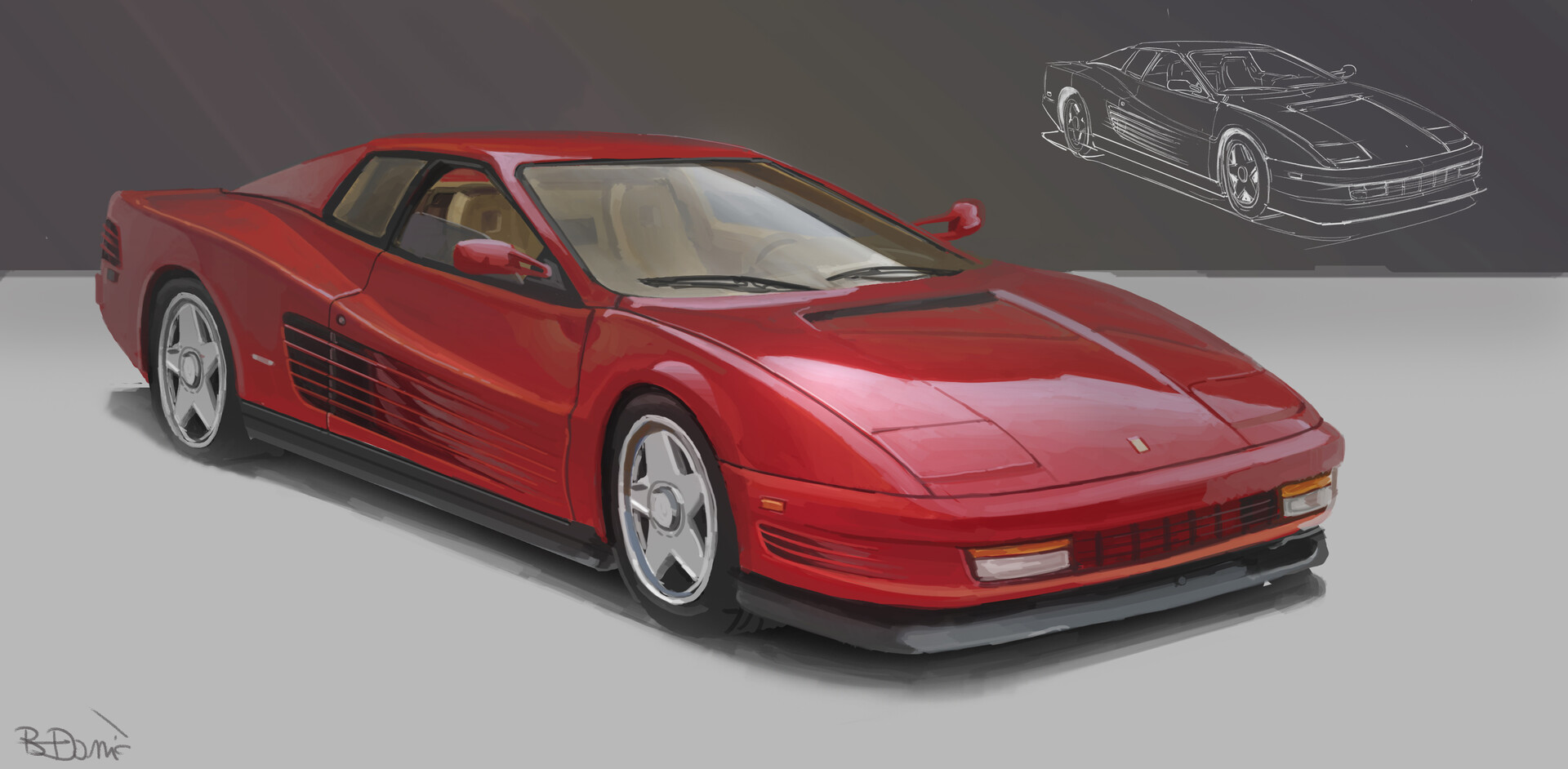 ArtStation - Ferrari Testarossa