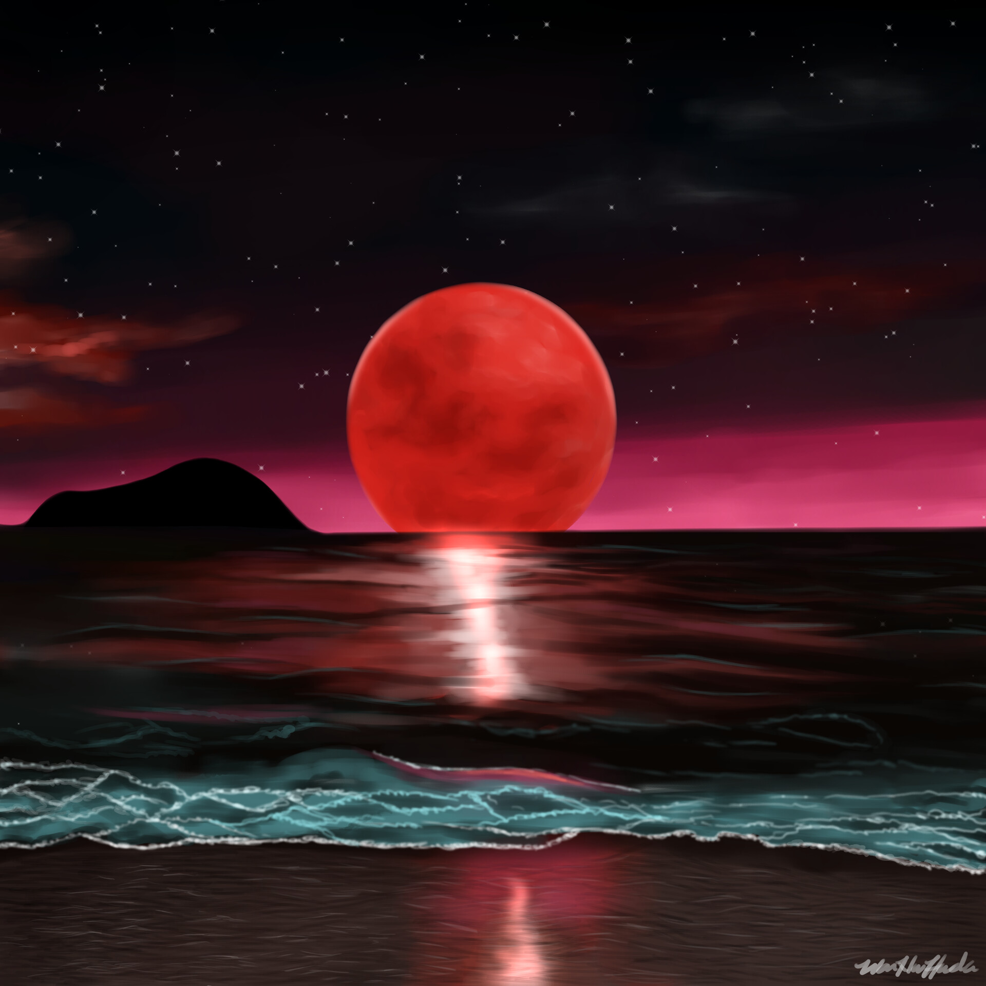 ArtStation - Red Moon