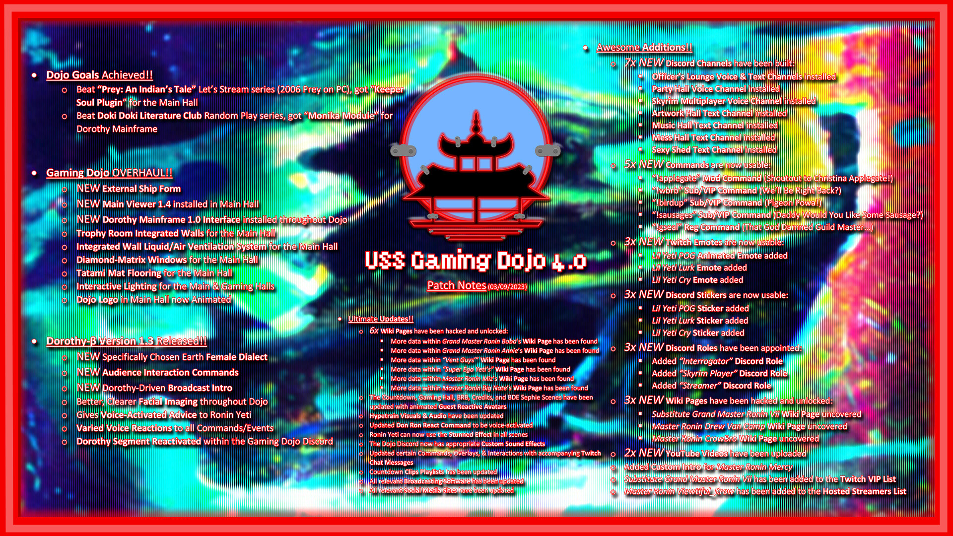 Christopher M. R. Darling - Gaming Dojo Version 4.0 Patch Notes Visual ...