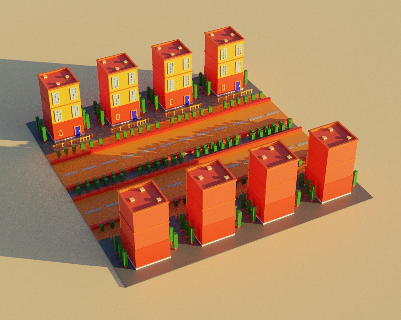 ArtStation - low poly buildings