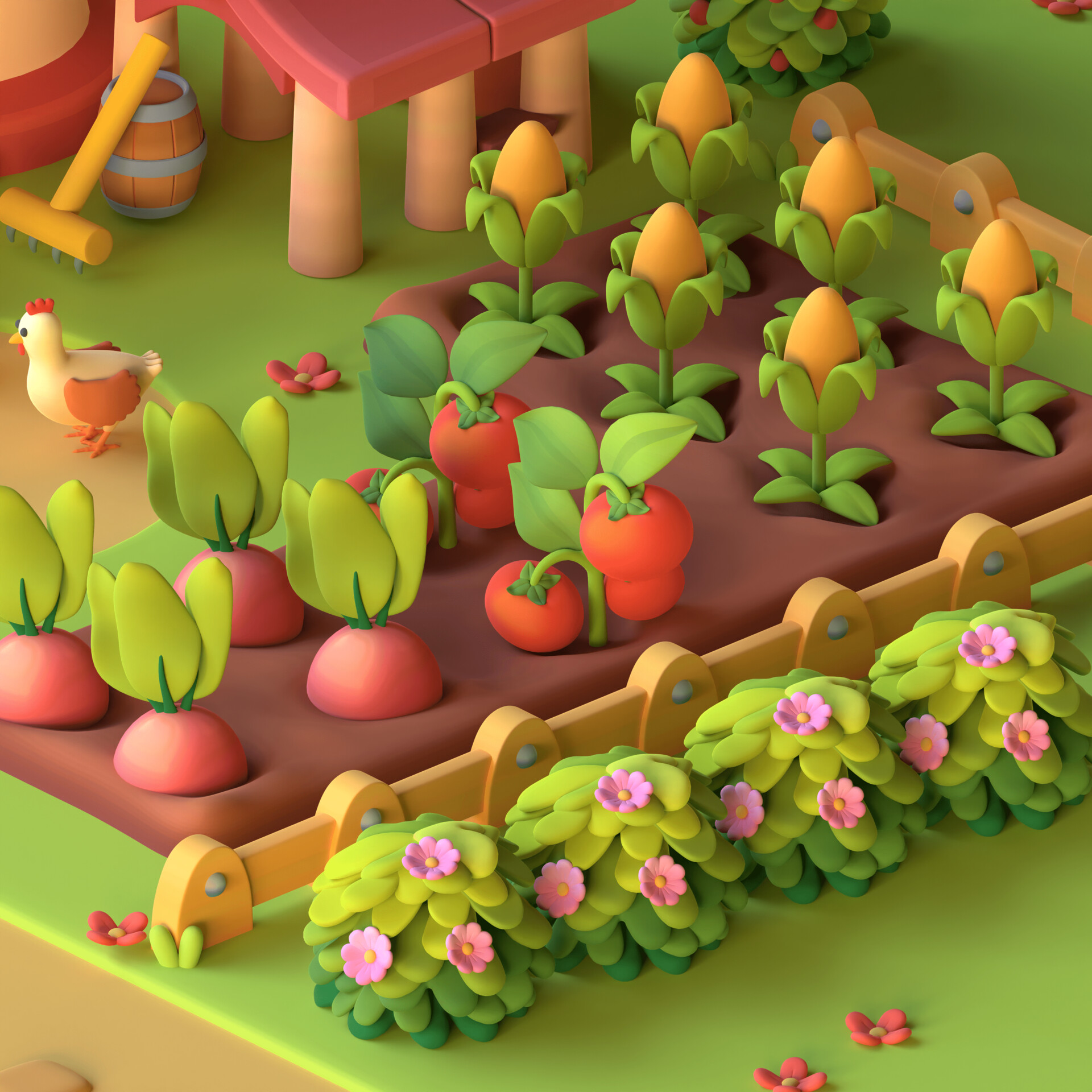 ArtStation - Stylized Farm Diorama