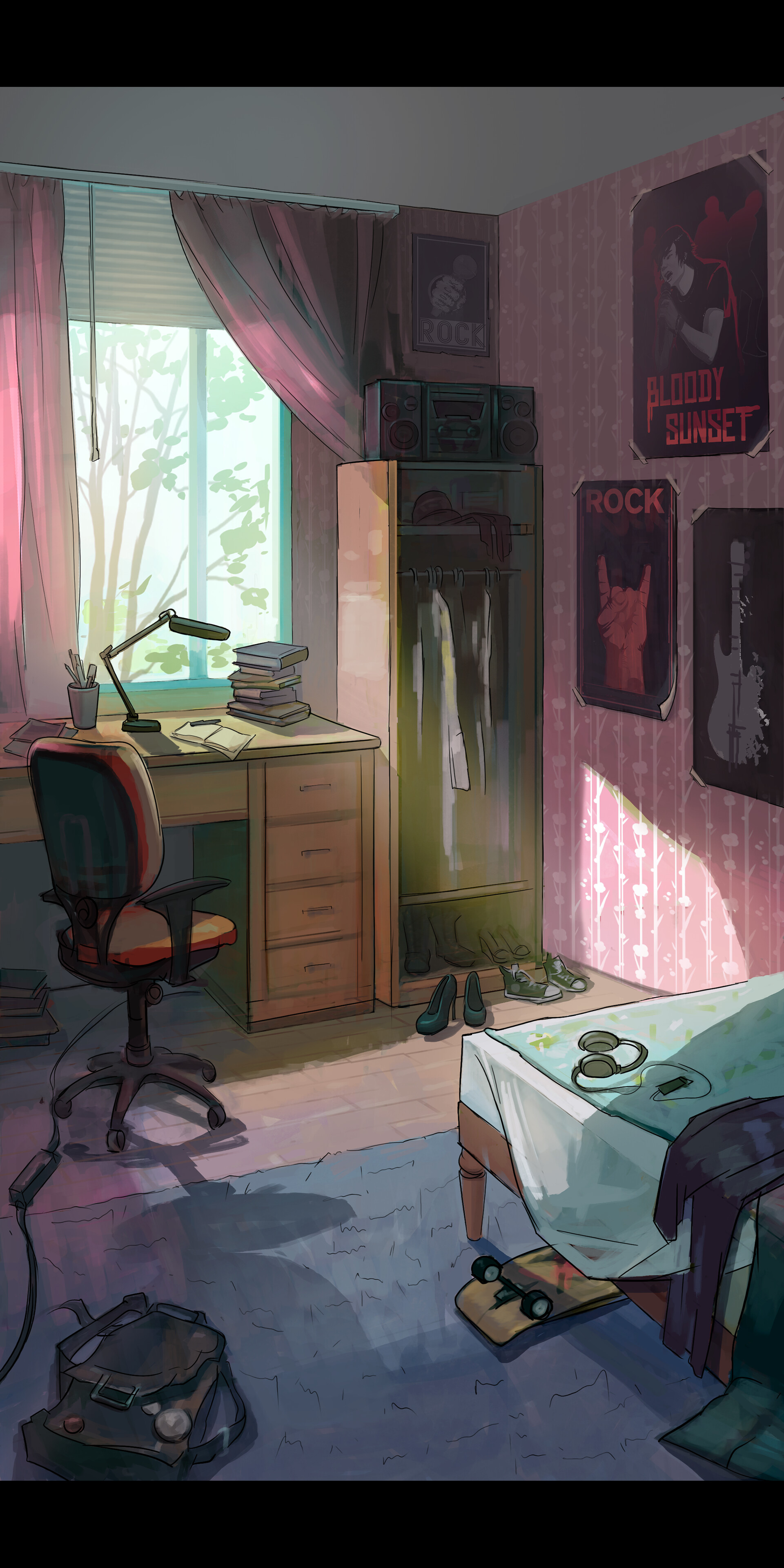 ArtStation - Visual novel backgrounds (slice of life)