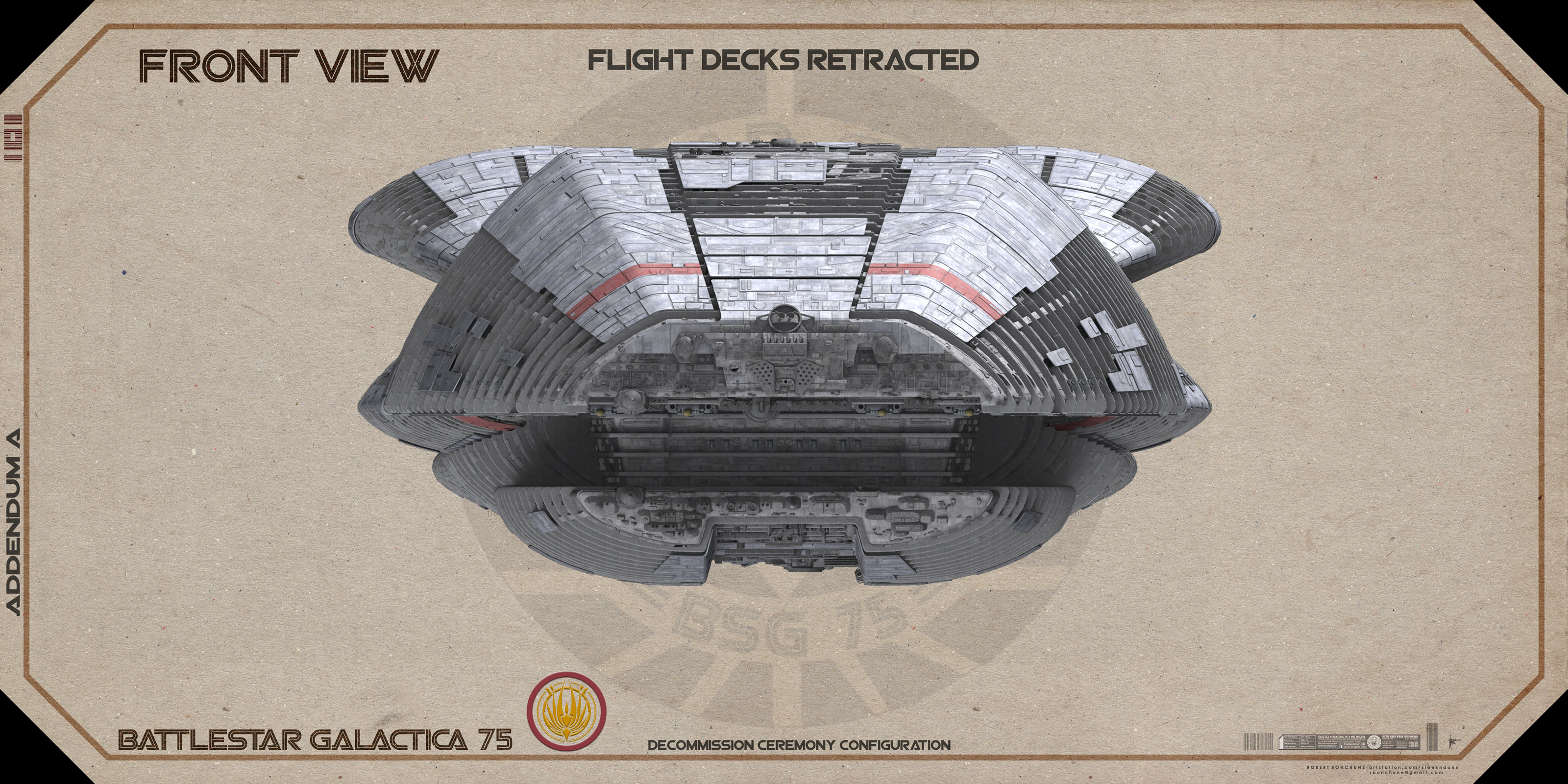 Robert Bonchune - Battlestar Galactica - FLIGHT DECKS RETRACTED - Plan ...