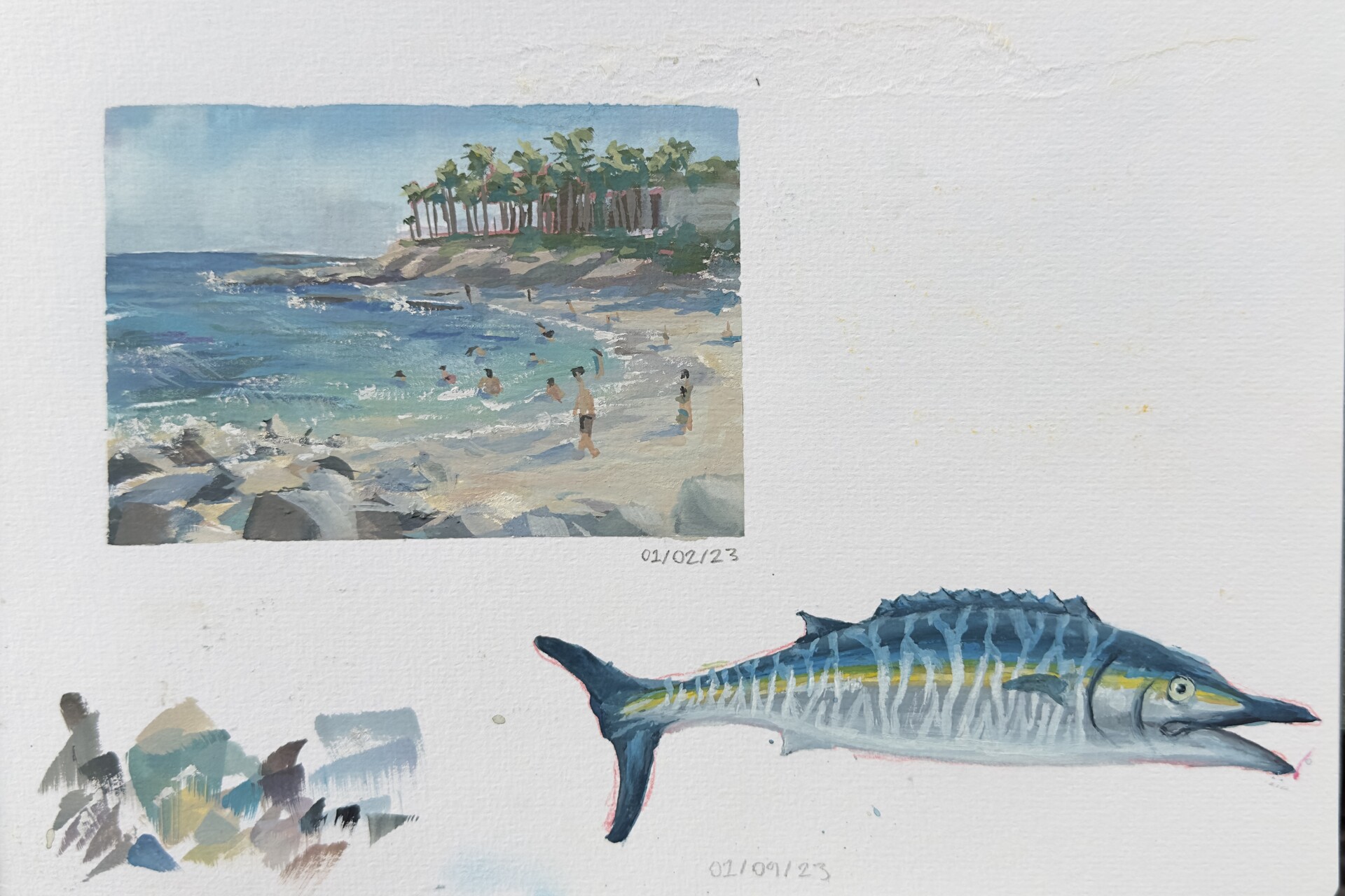 ArtStation - Beach & Fish Plein Air