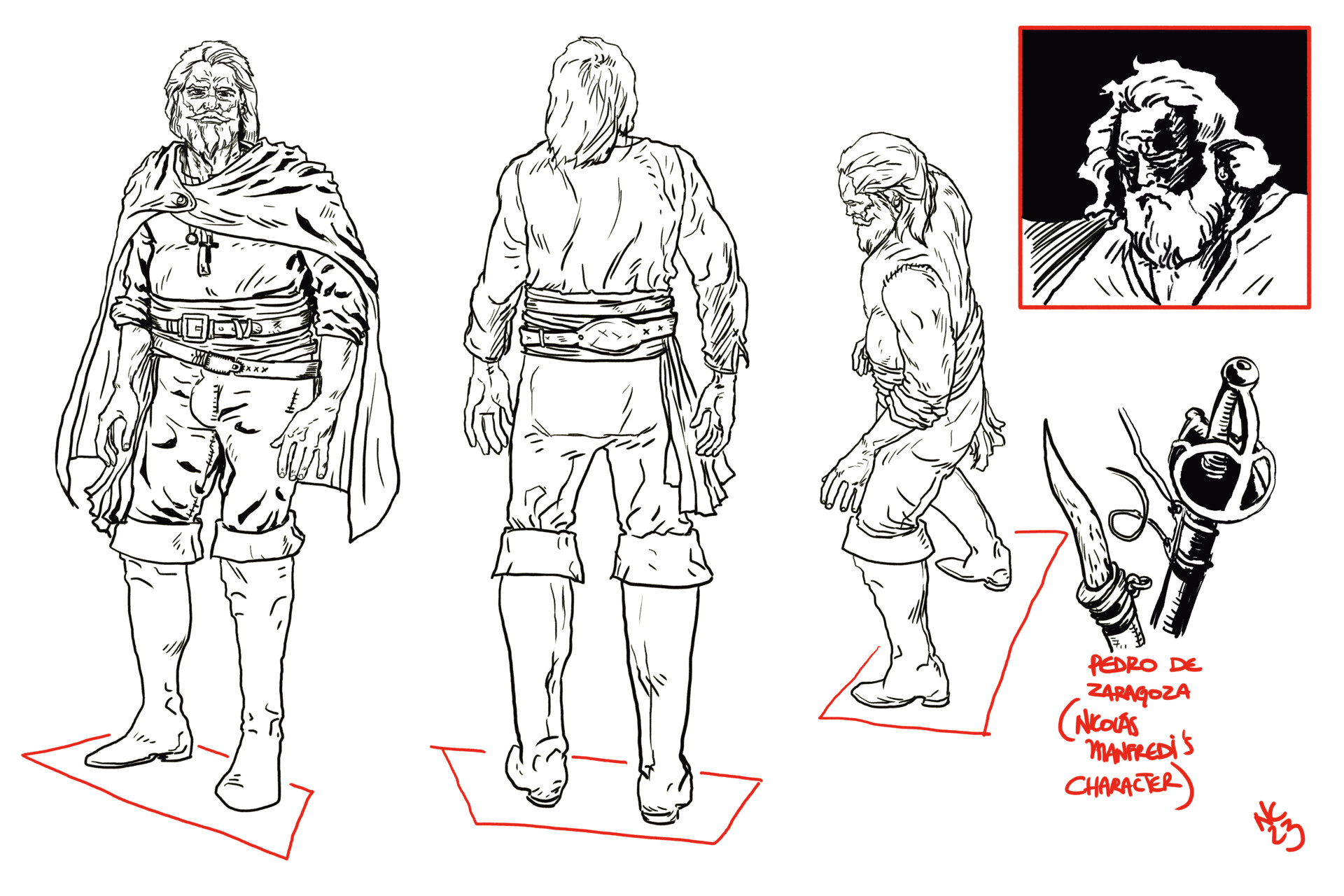 ArtStation - PEDRO - character design for Nicolás Manfredi's graphic novel