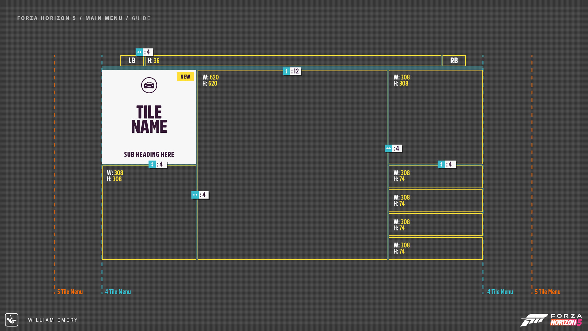 William Emery - Forza Horizon 5 - Pause Menu UI
