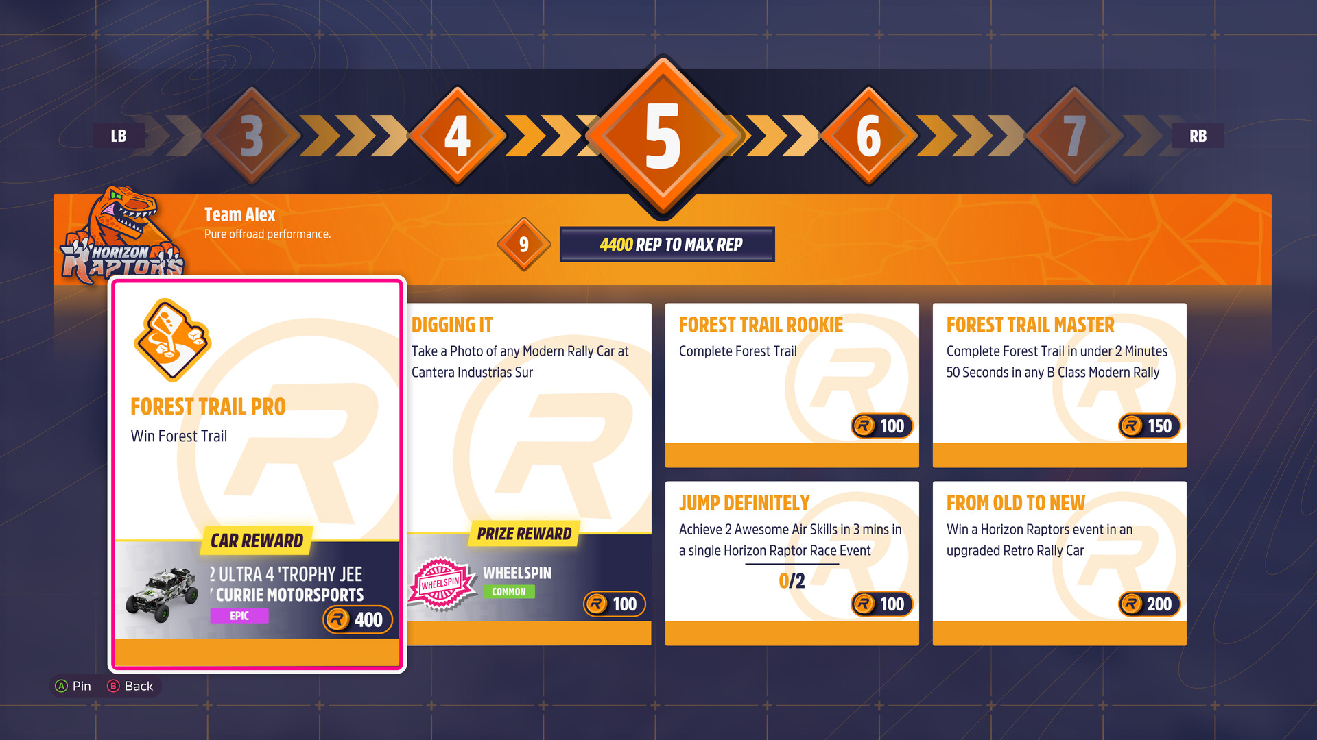 William Emery - Rally Adventure - Team Overview UI