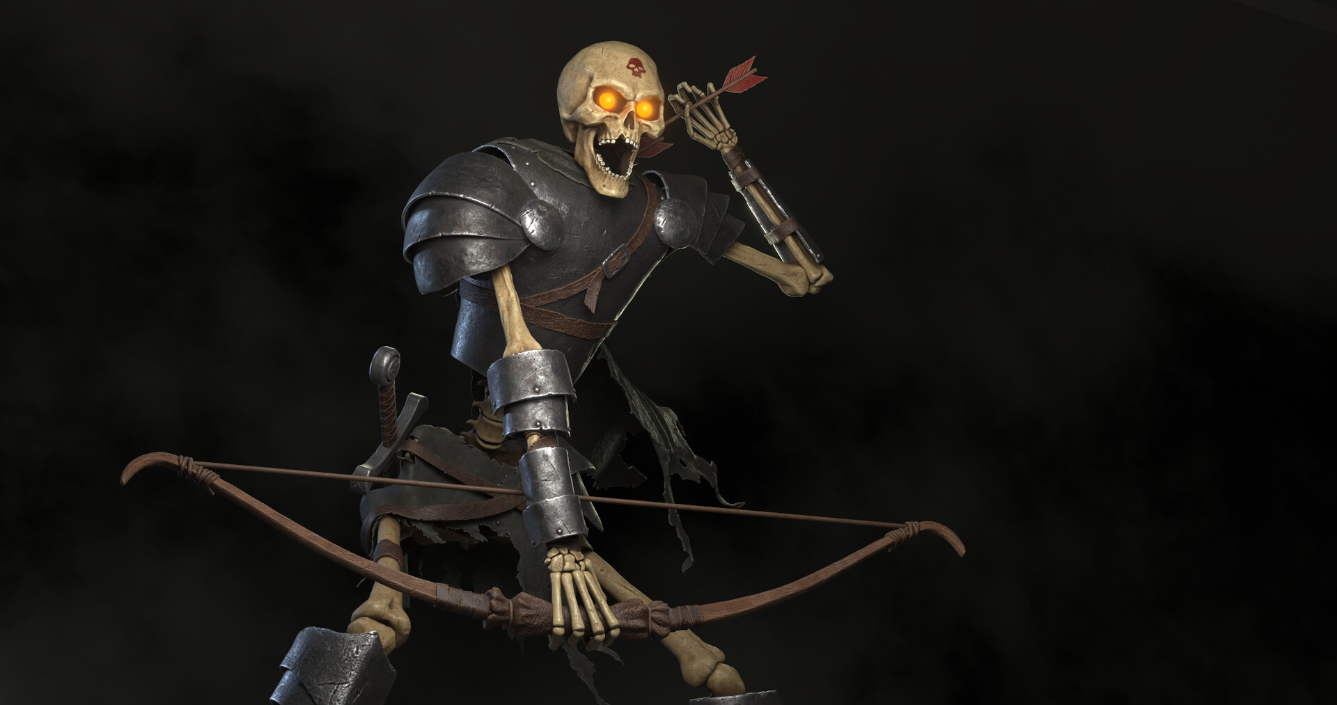 medieval longbow skeleton