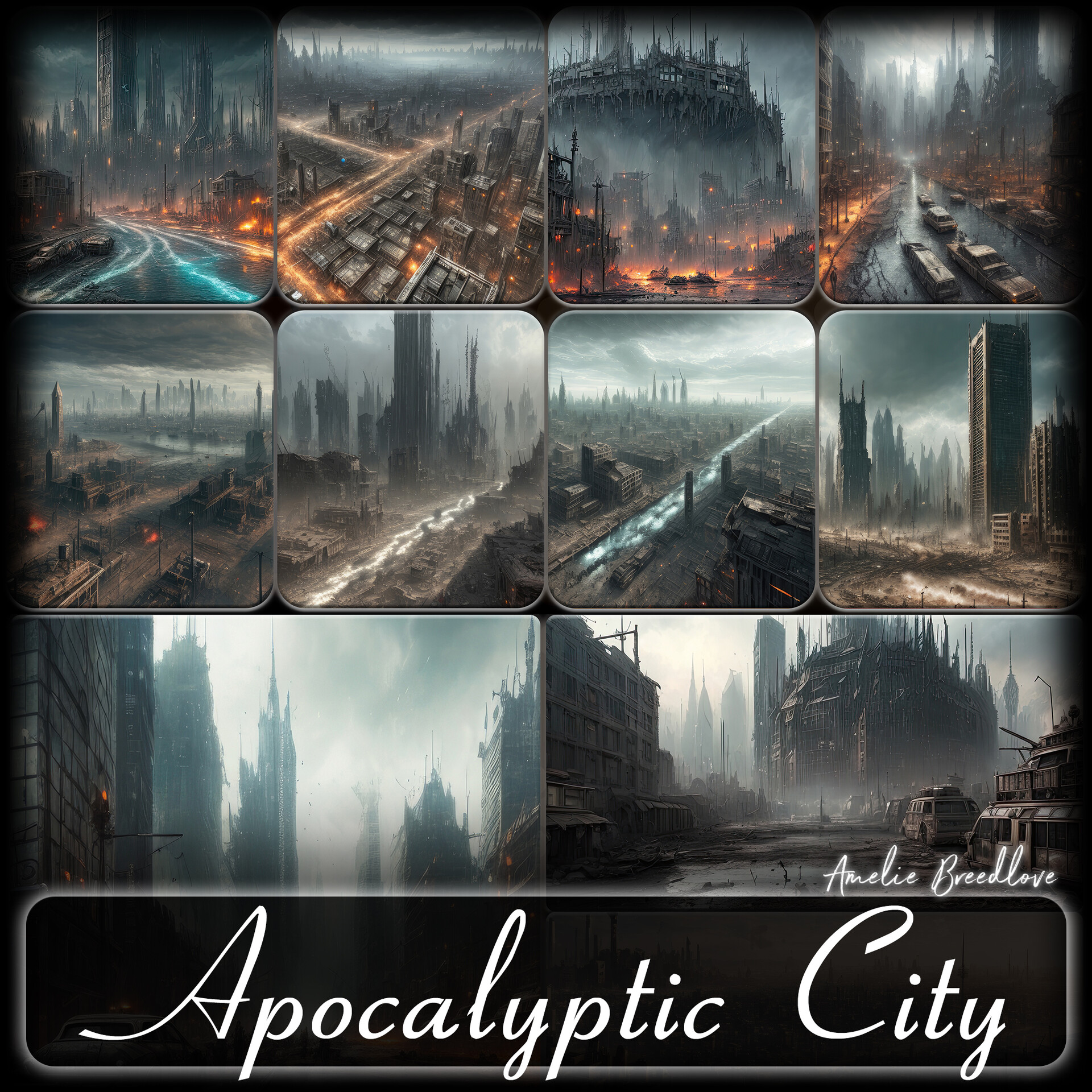 Amelie Breedlove - 330 Apocalyptic City Reference Pack | 4K | v.1