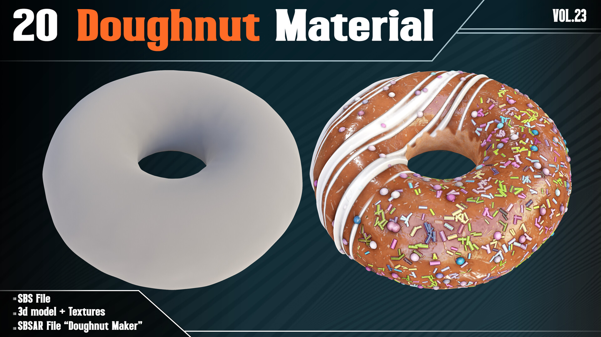 mehdi shahraki - 20 Doughnut Material ( PBR Textures + SBSAR File + SBS ...