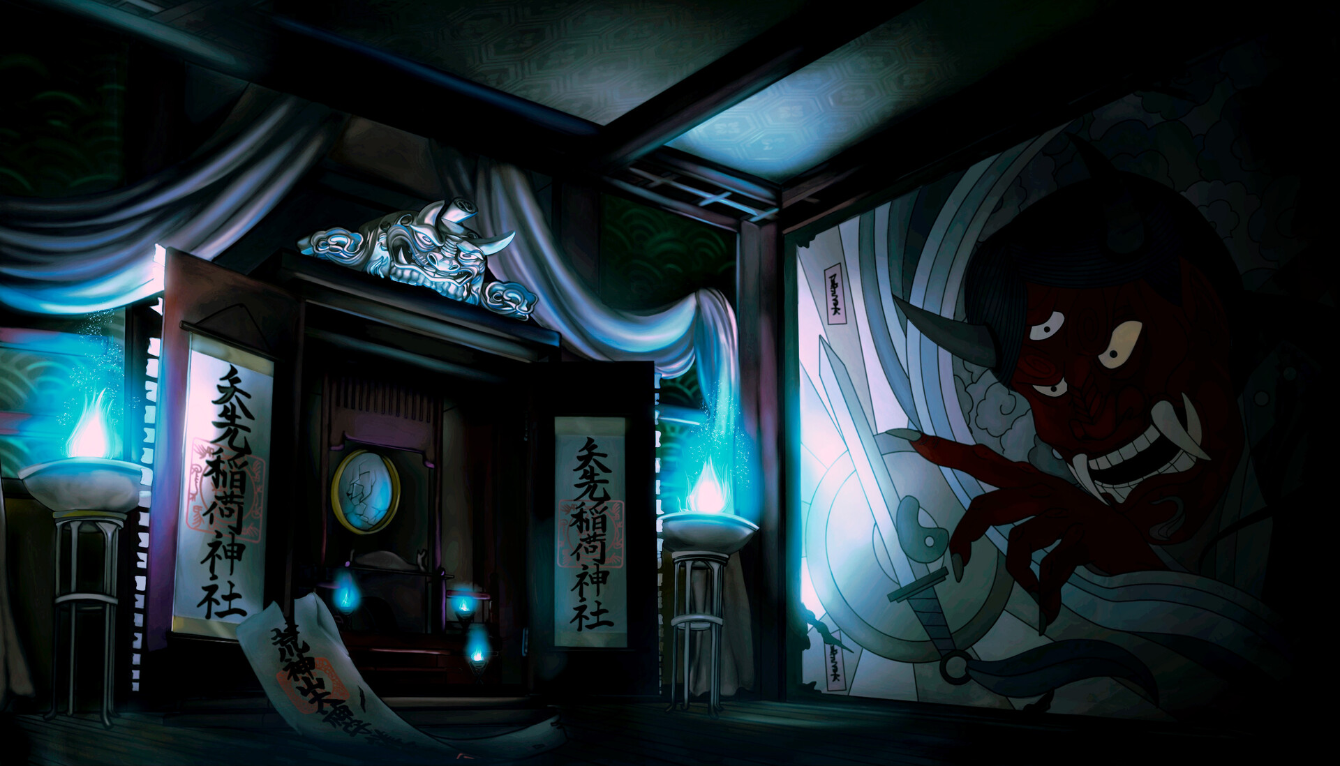 ArtStation - Cursed Shinto Shrine