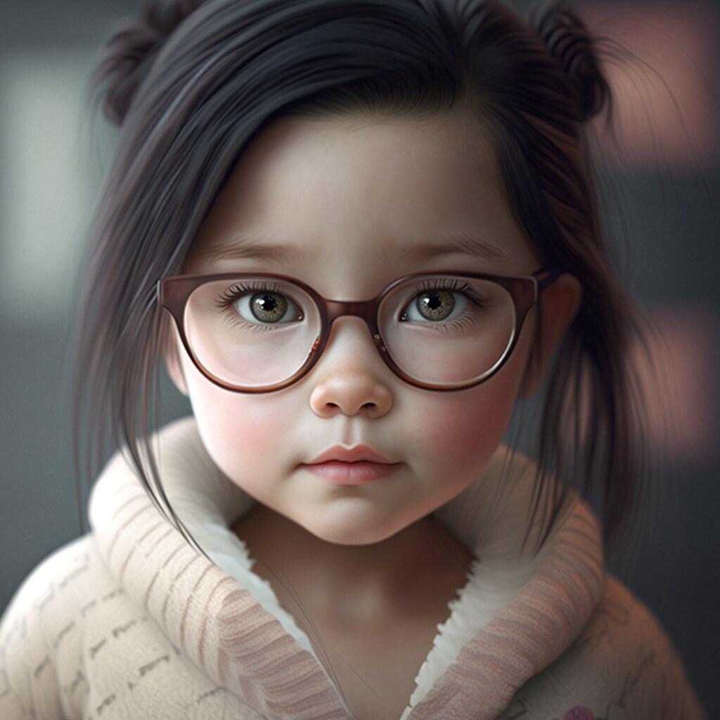 ArtStation - Cute Glasses Girl