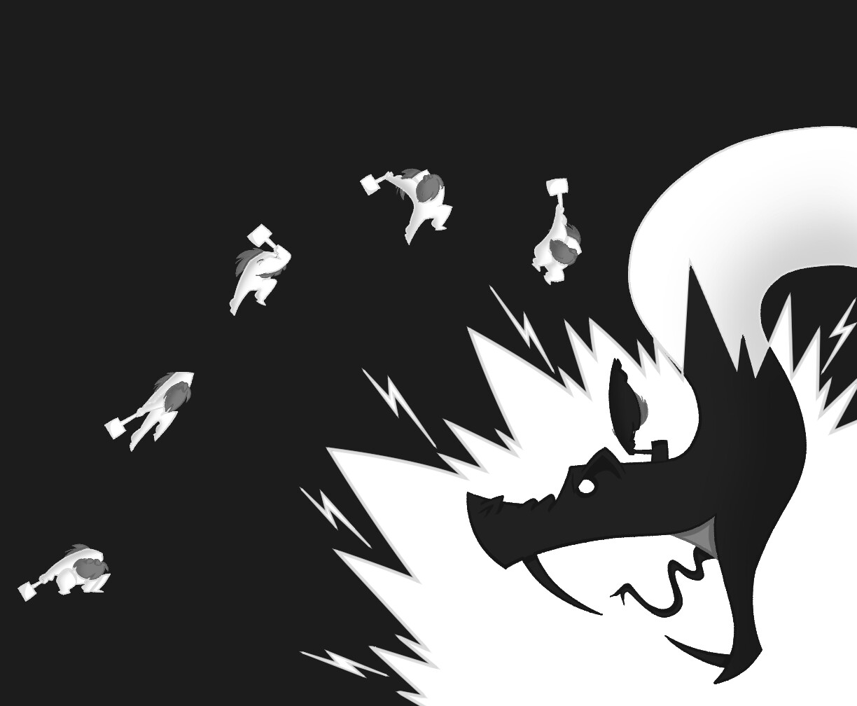 ArtStation - Basic Design 2D Foundations, Thor vs Jormungandr!