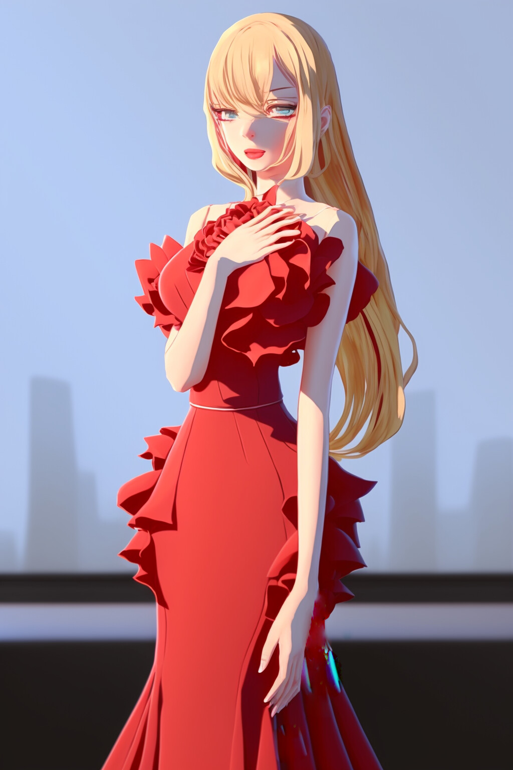 ArtStation - red dress