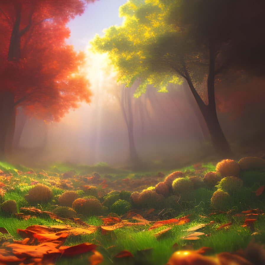 ArtStation - beautiful colors in the woods in autumn