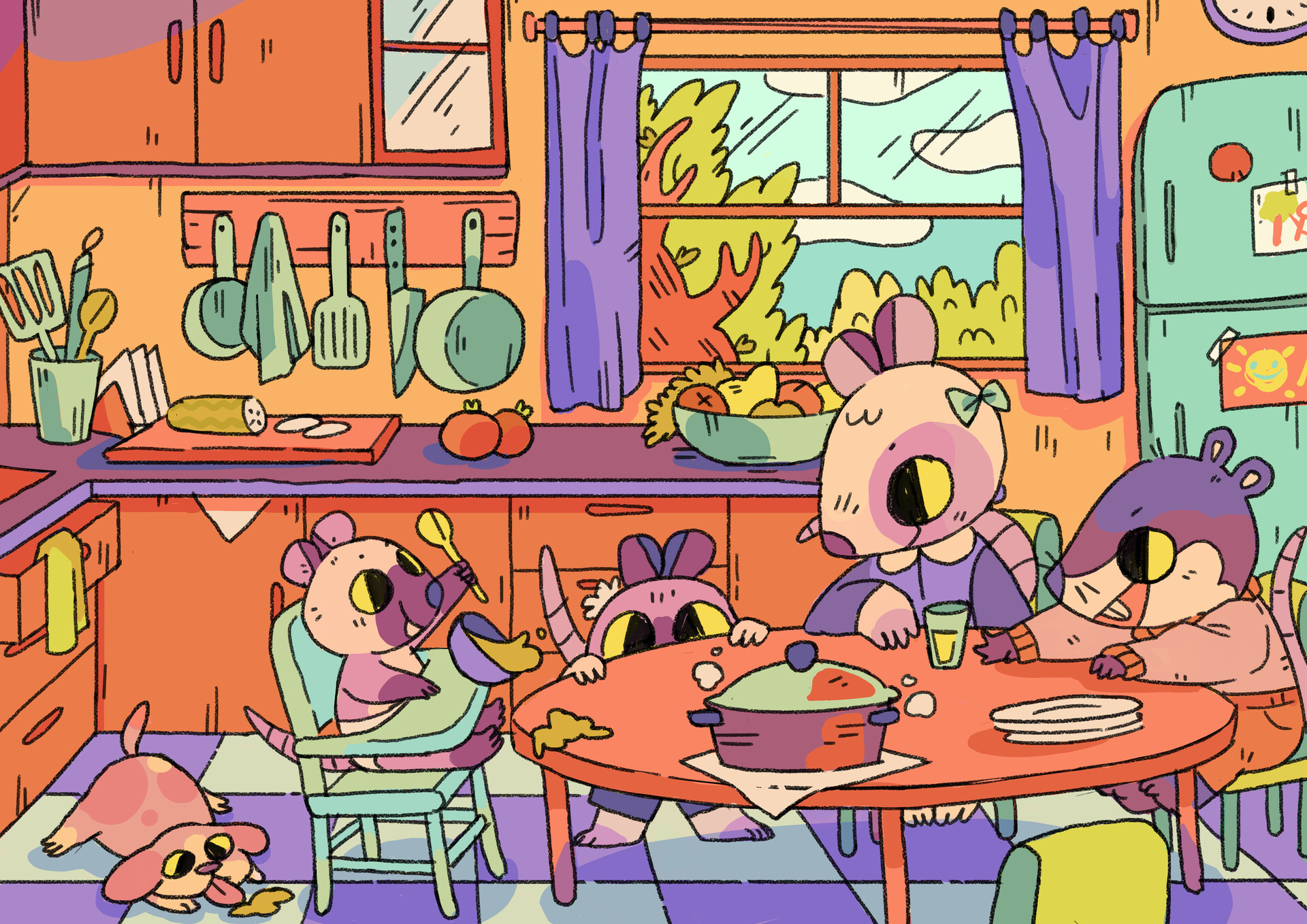 ArtStation - Purple Kitchen