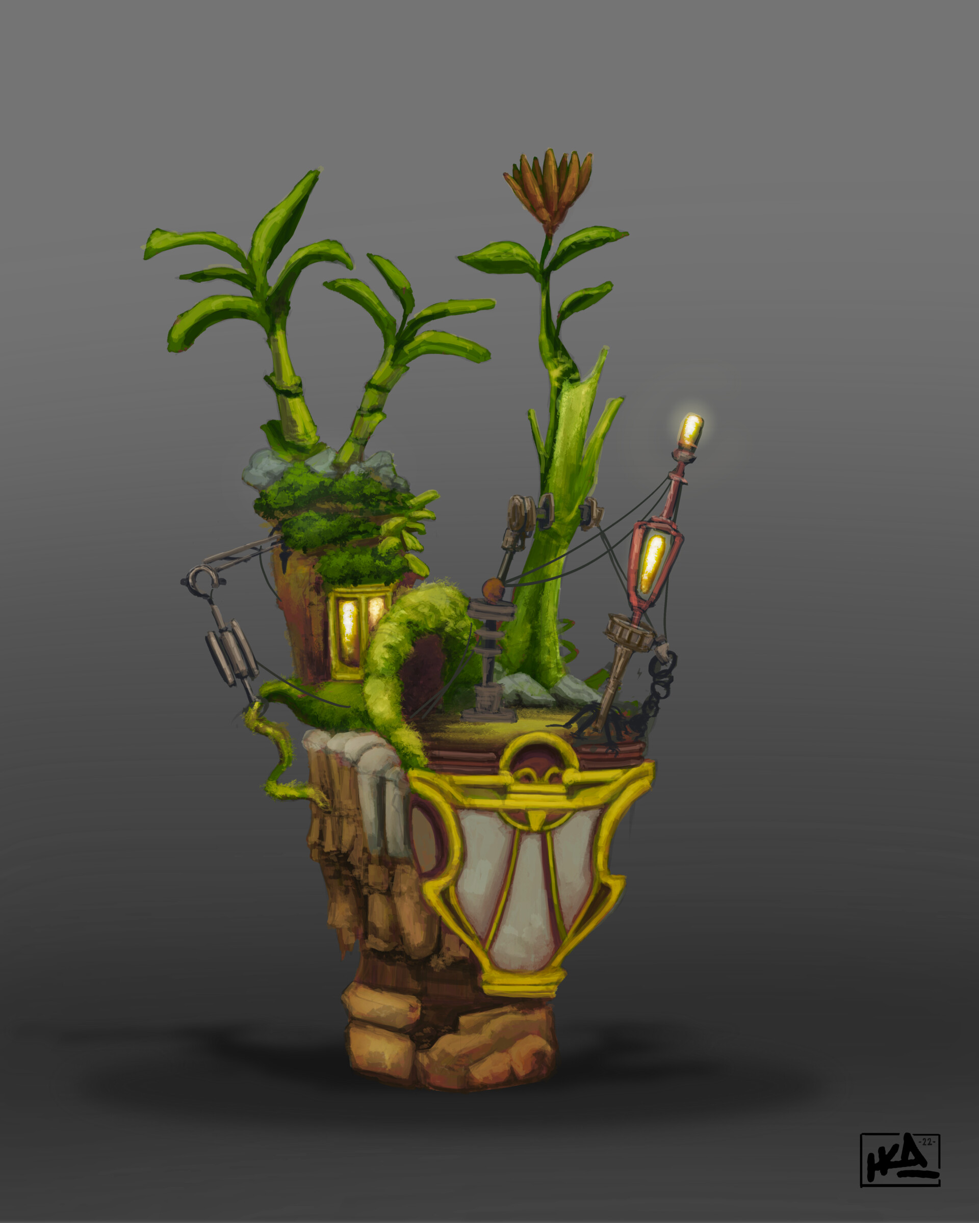 ArtStation - Steampunk Garden Concept